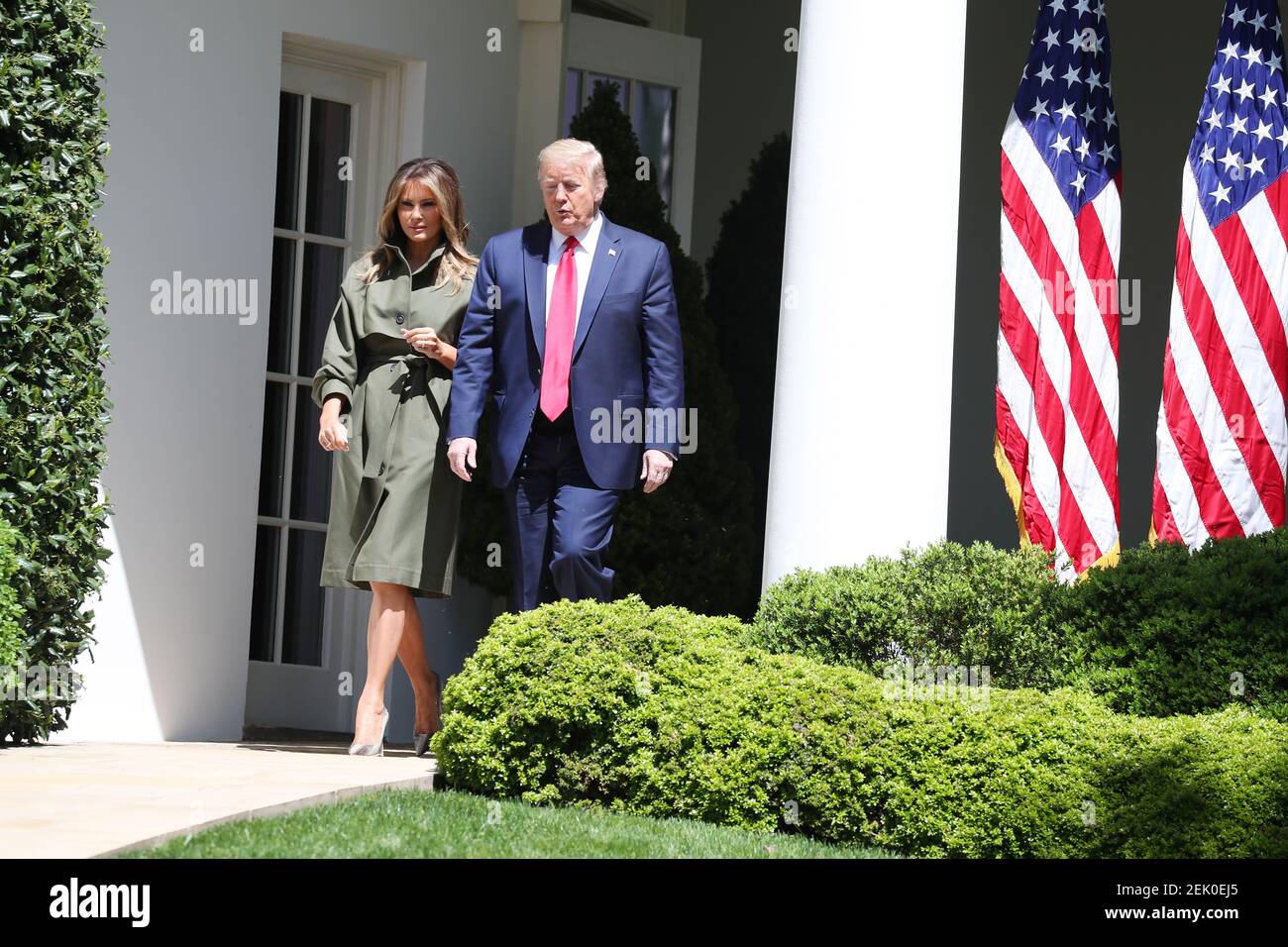 US President Donald J. Trump and US First Lady Melania Trump arrive to ...
