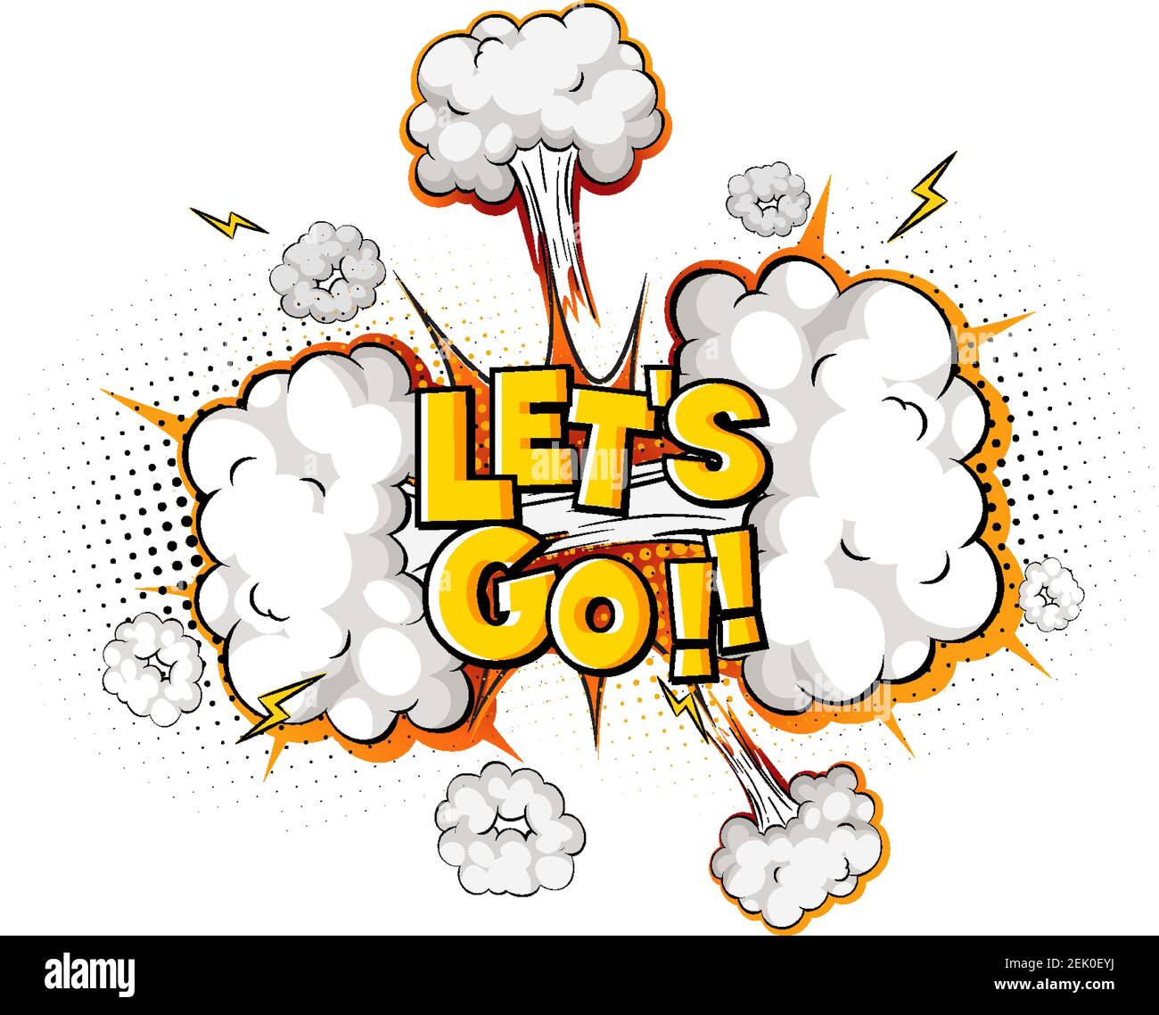 Comic speech bubble with let's go text illustration Stock Vector Image ...