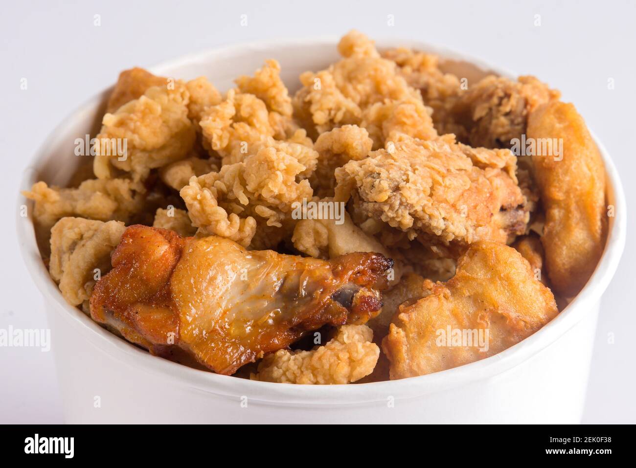 In this unlocated photo, a bucket meal, including chicken nuggets ...