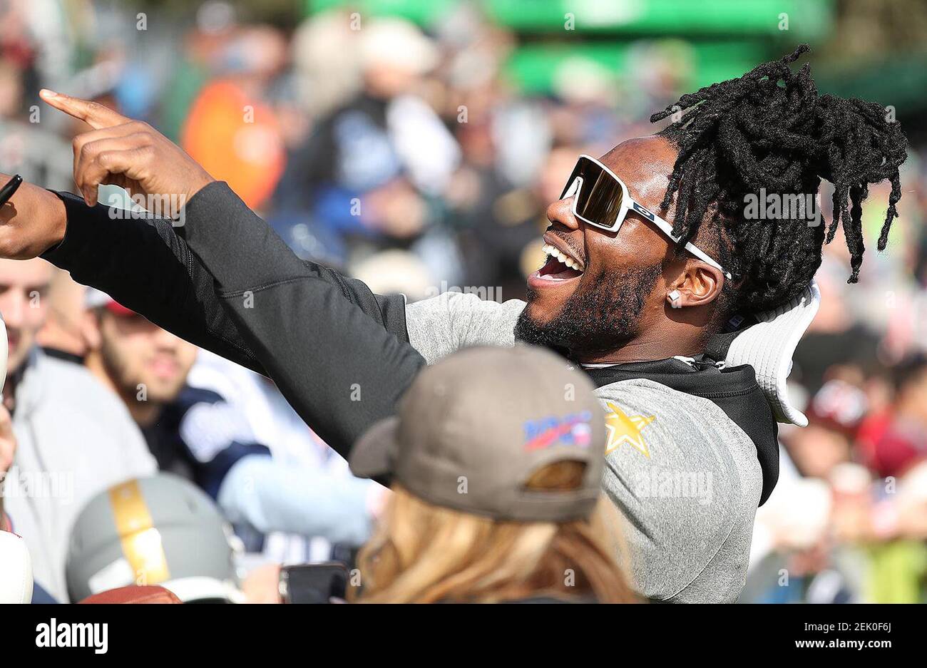 NFC Team Dallas Cowboys linebacker Jaylon Smith has fun with fans ...