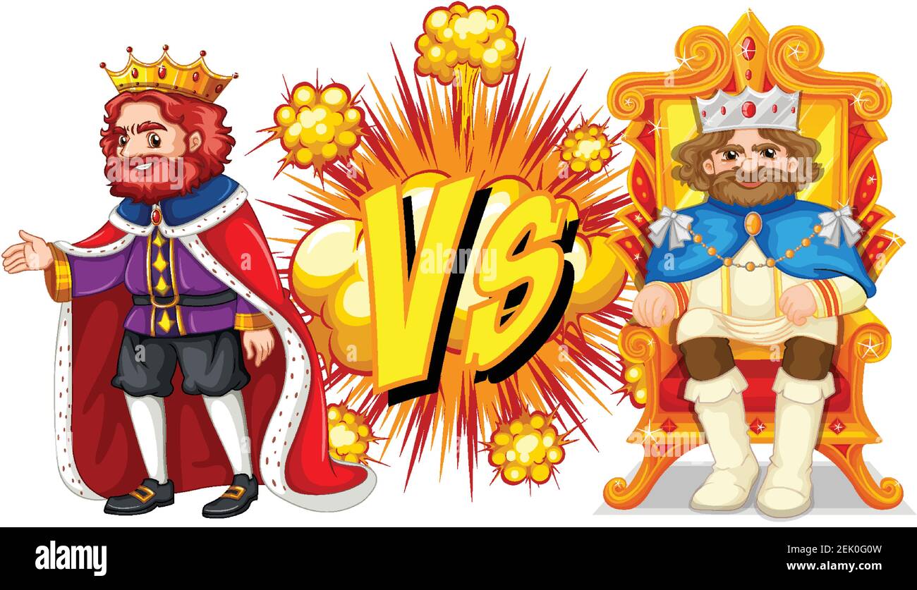 Two kings fighting on a white background illustration Stock Vector ...