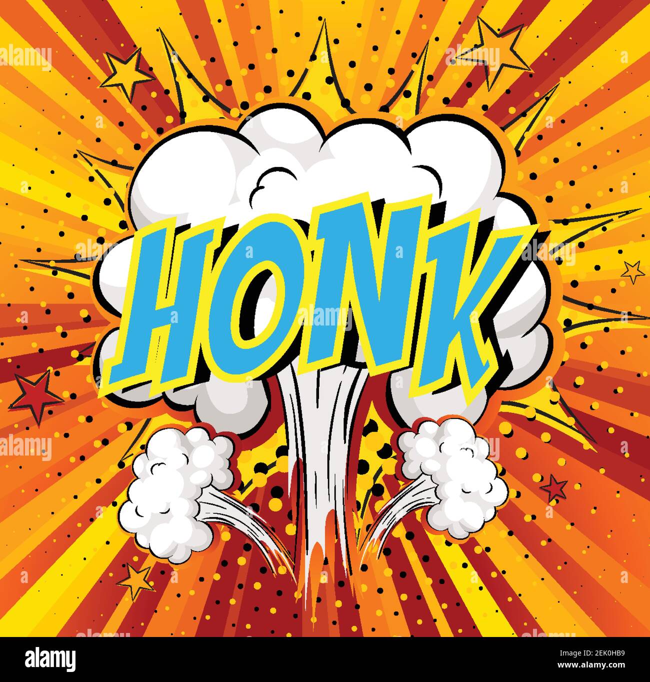 Word Honk on comic cloud explosion background illustration Stock Vector ...