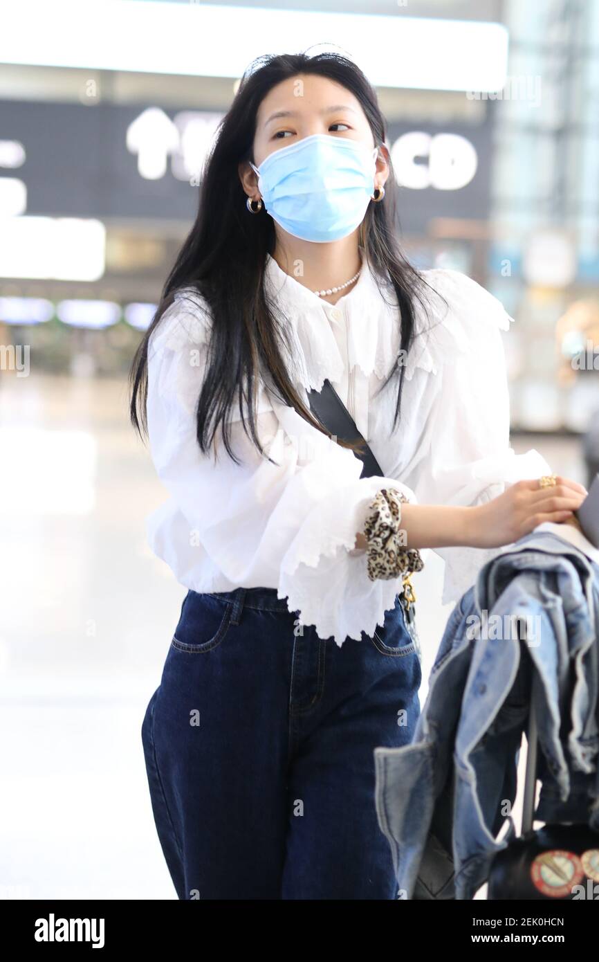 Chinese actress Zhang Ruonan arrives at a Beijing airport before ...