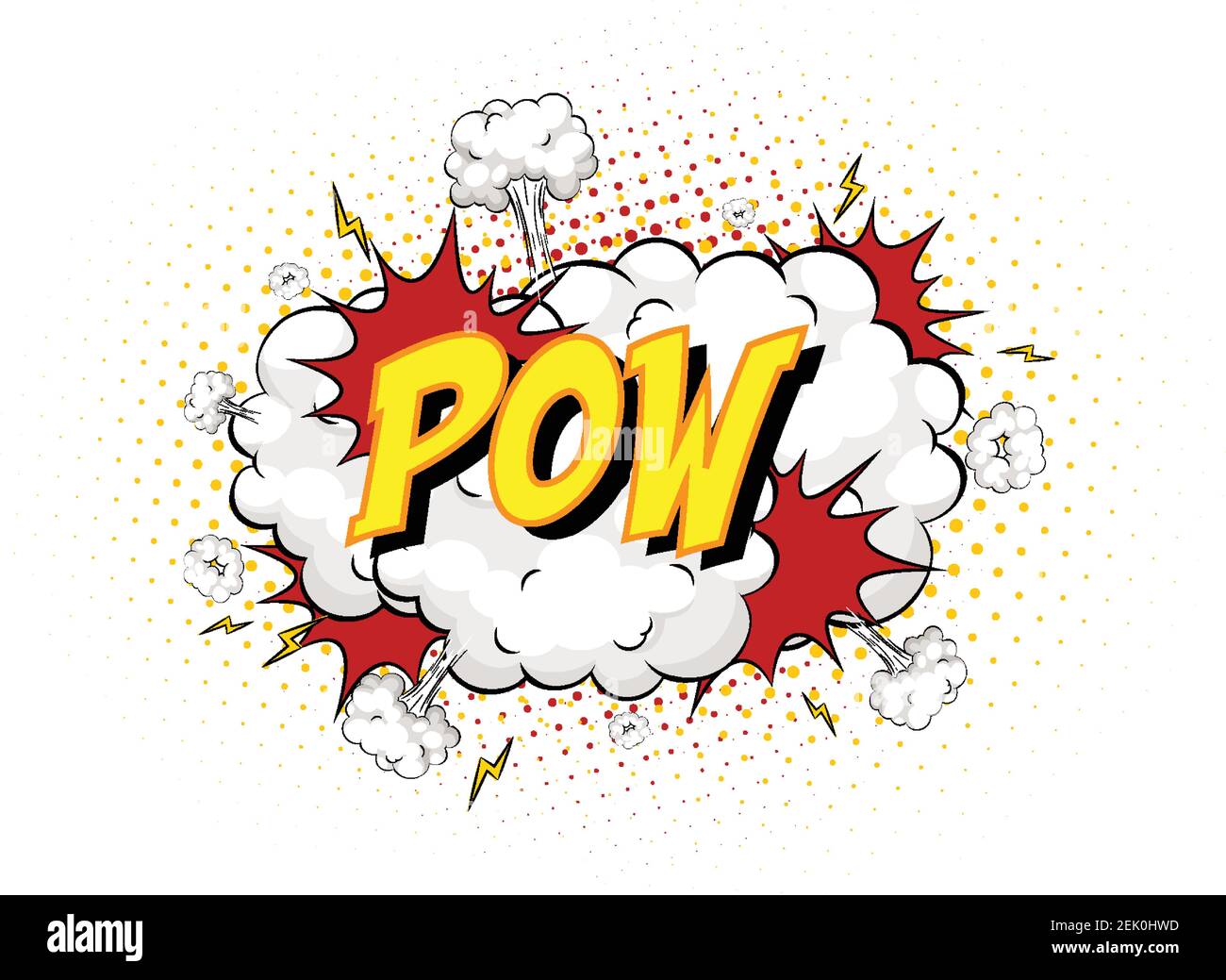 Word Pow on comic cloud explosion background illustration Stock Vector ...