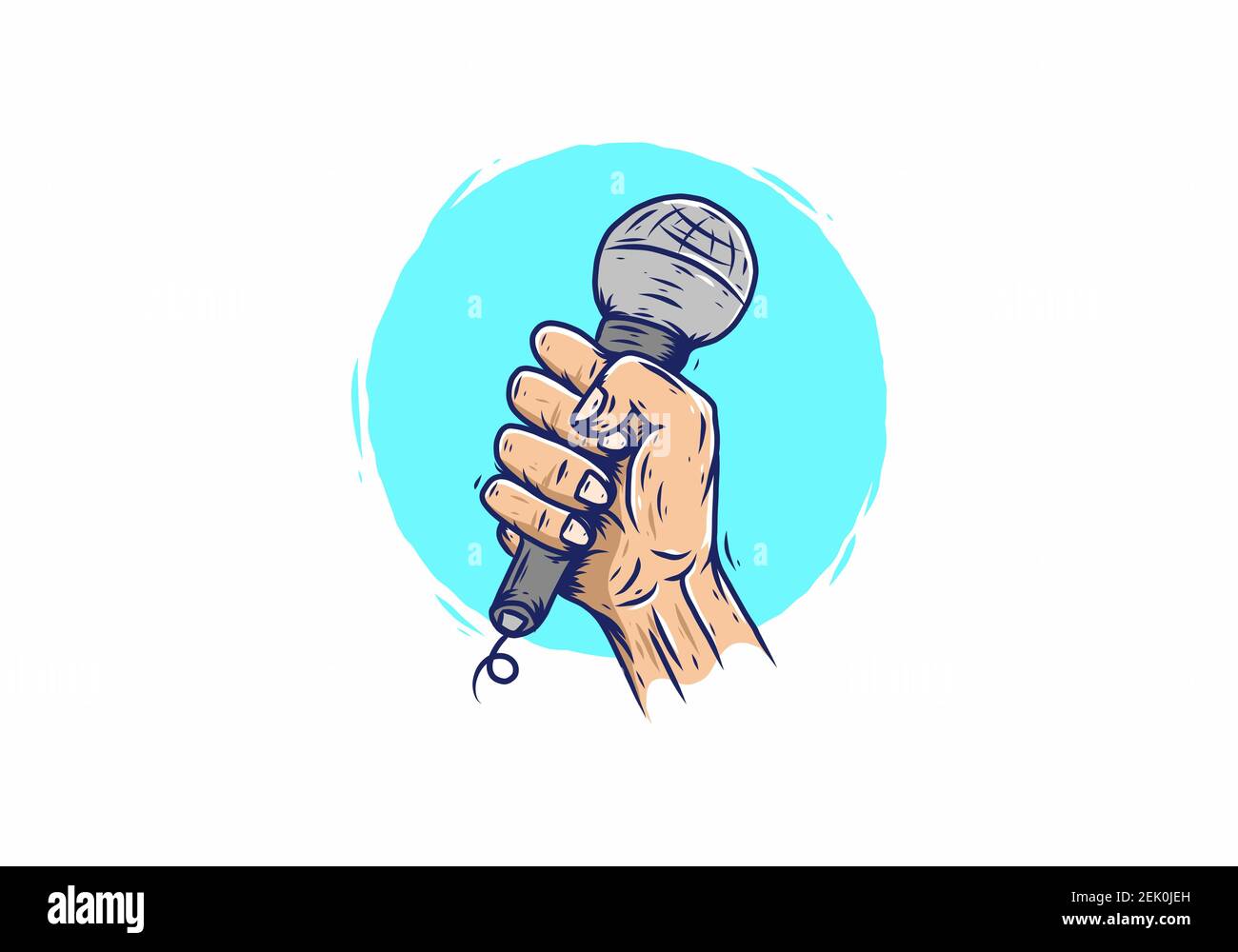 Hand hold microphone drawing illustration design Stock Vector Image ...