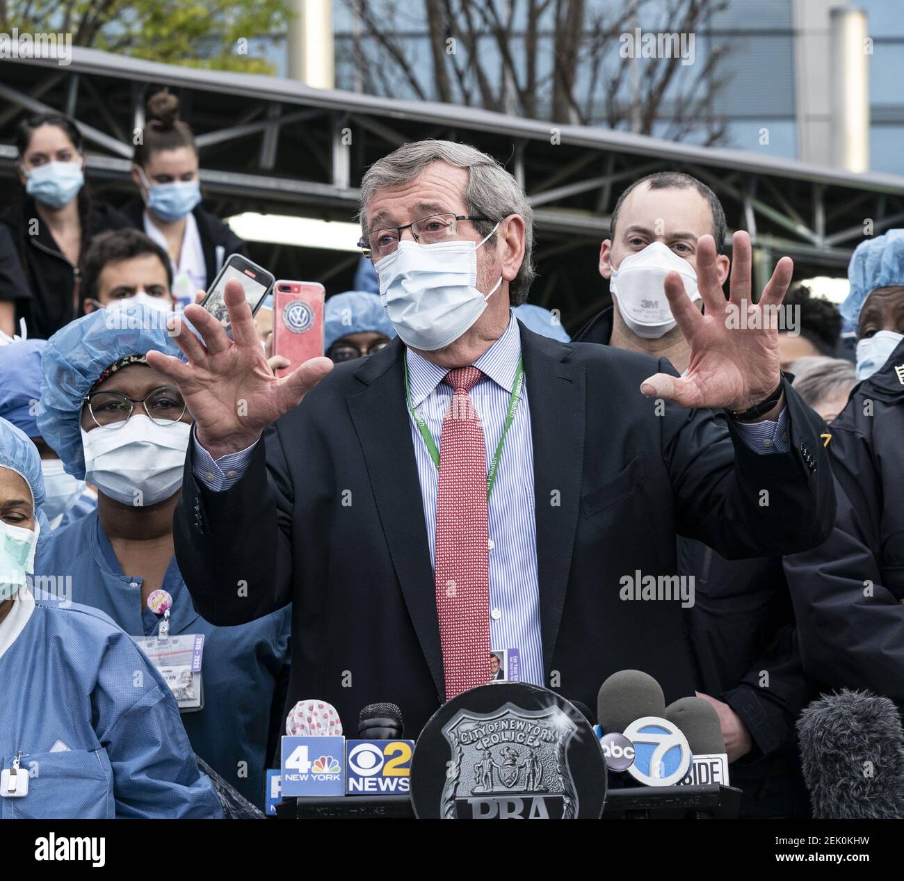 CEO of Northwell Health Michael Dowling speaks during NYC Police ...