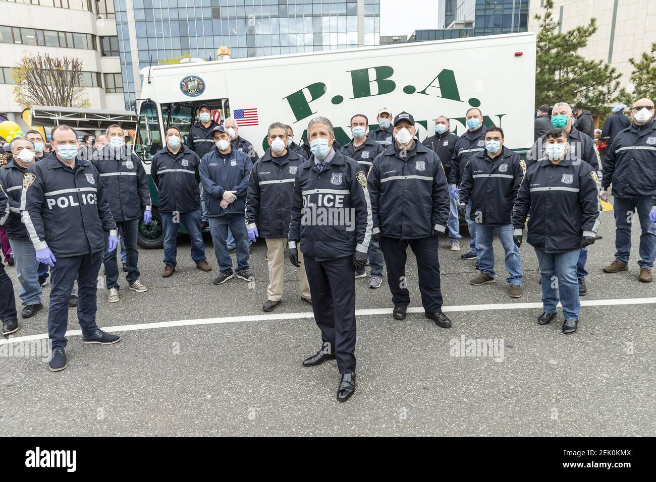 President of PBA Patrick Lynch with PBA board members during NYC Police ...