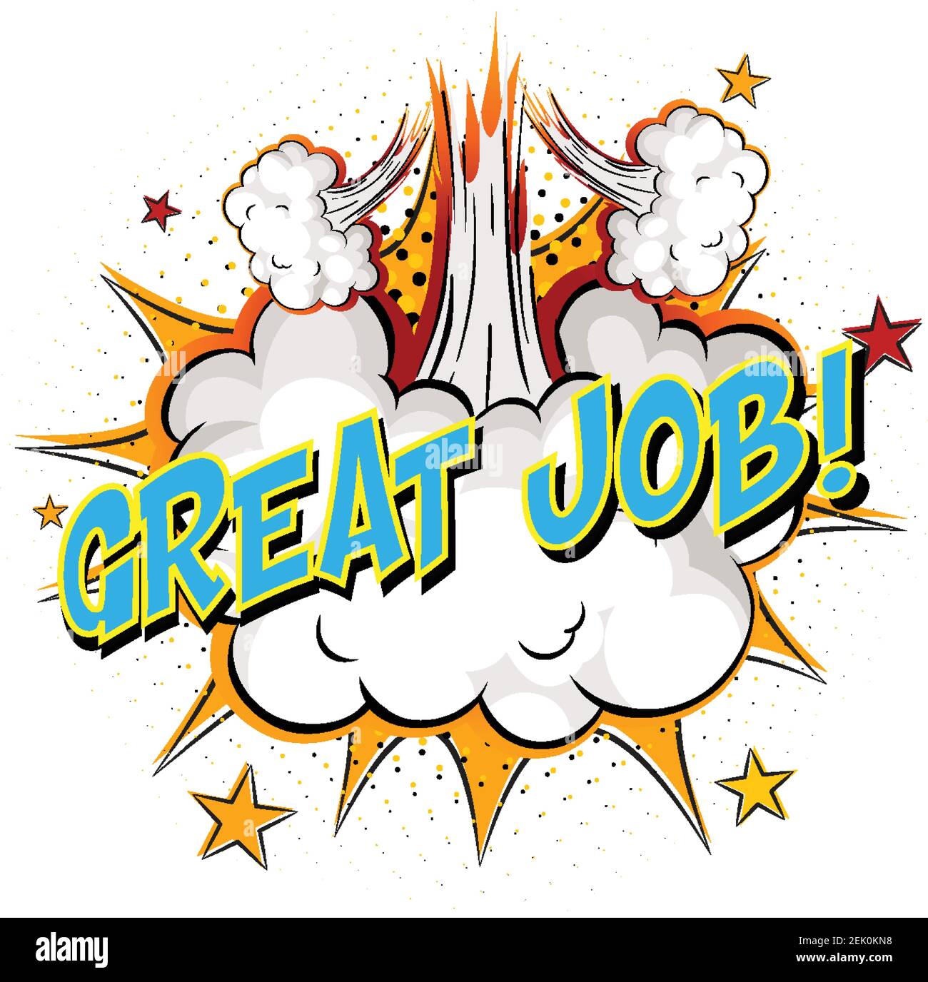 Word Great Job on comic cloud explosion background illustration Stock ...