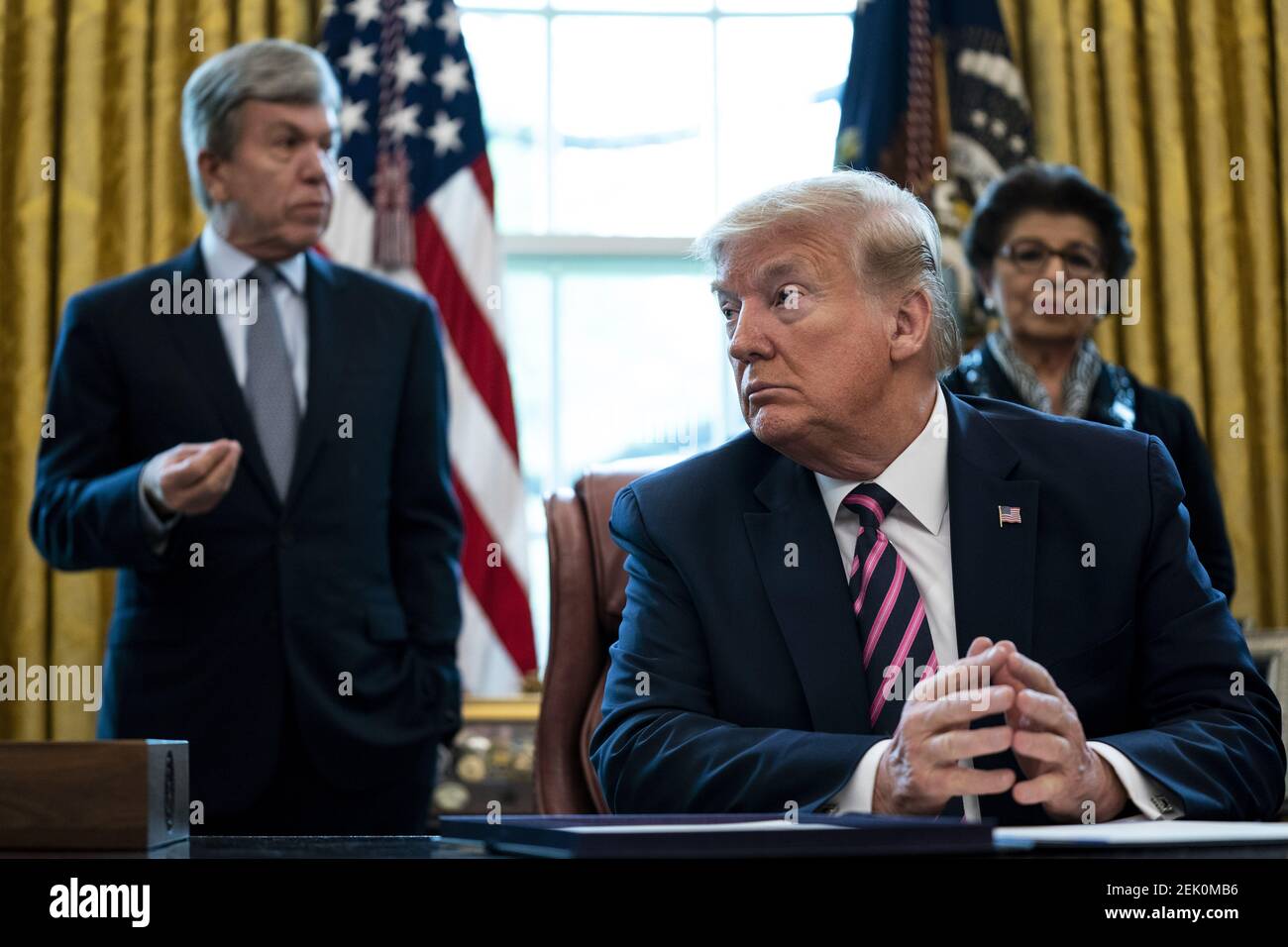President Donald Trump participates in a signing ceremony for H.R.266 ...
