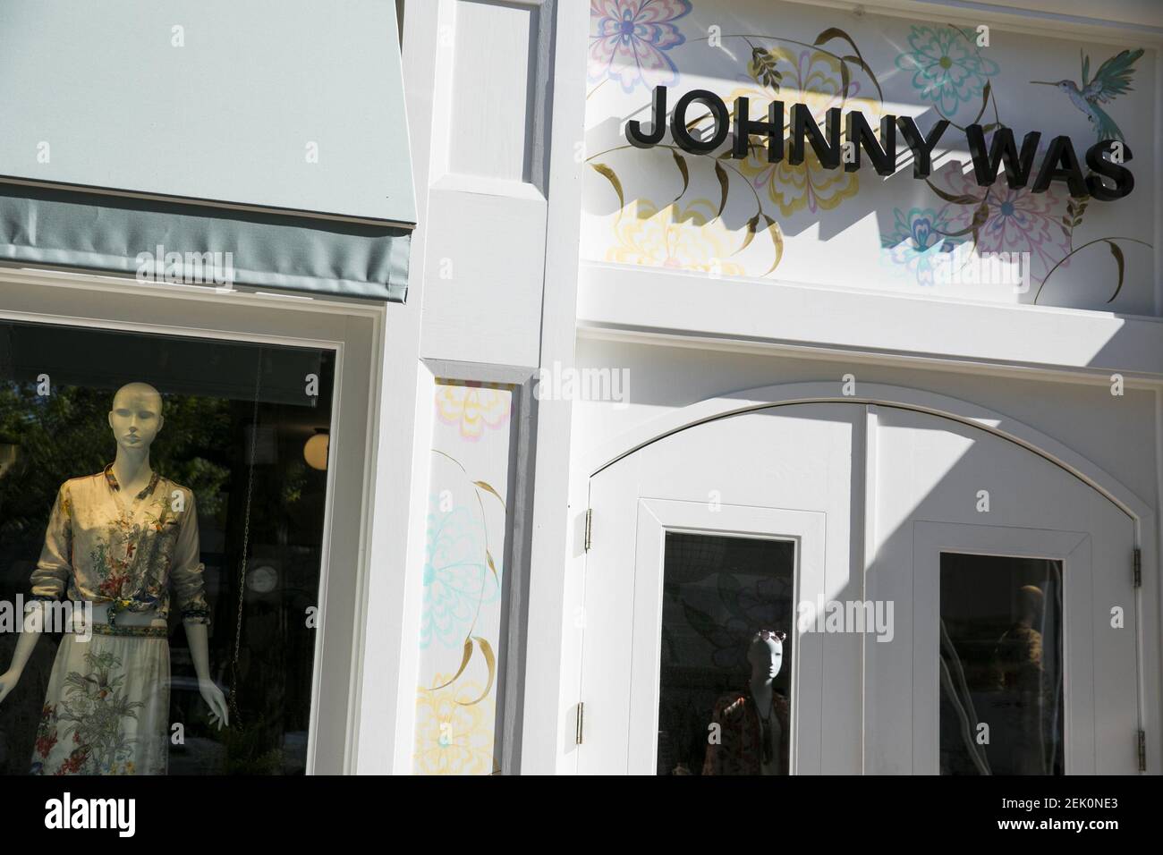 A logo sign outside of a Johnny Was retail store location in Bethesda ...