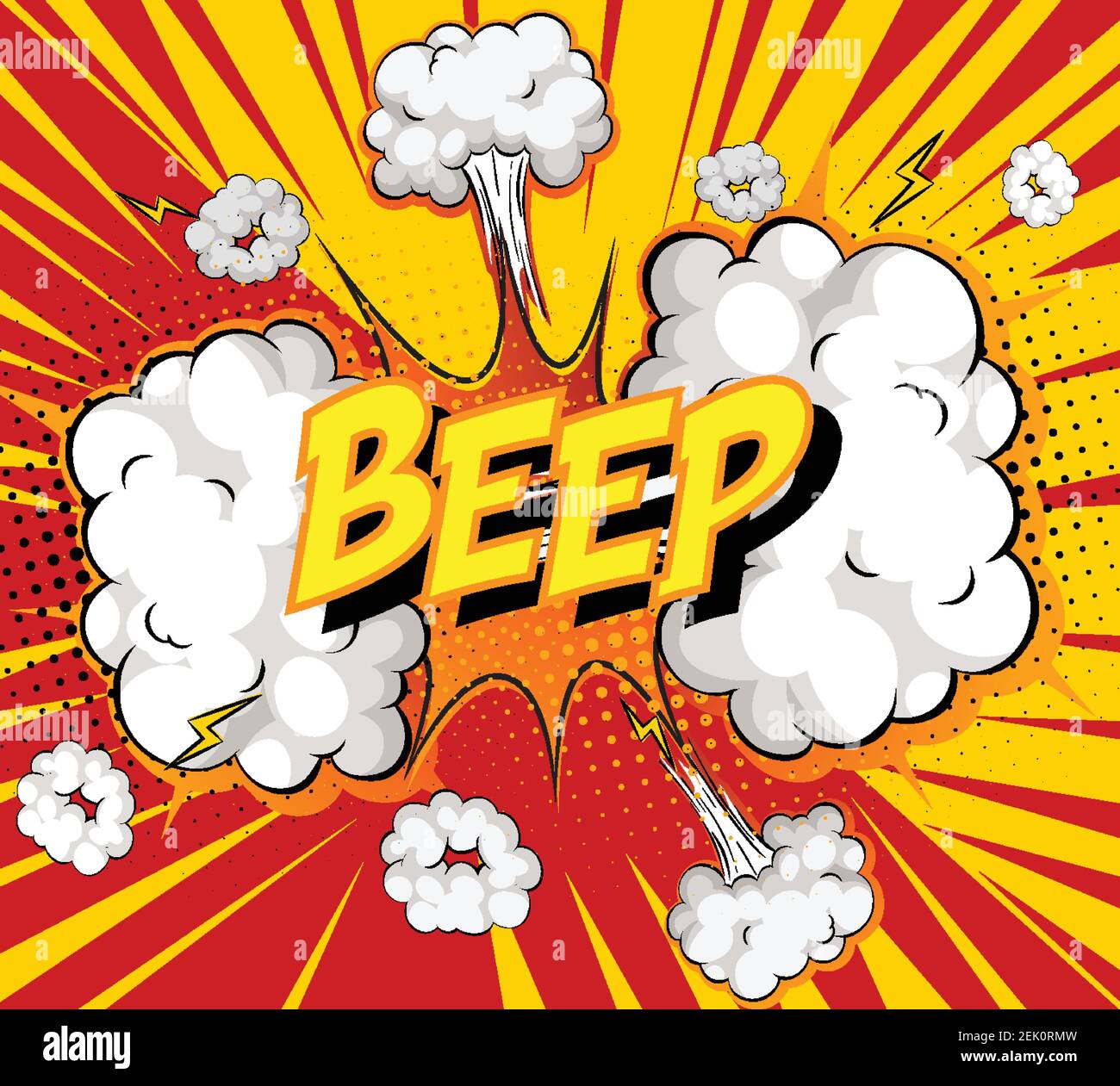 Word Beep on comic cloud explosion background illustration Stock Vector ...