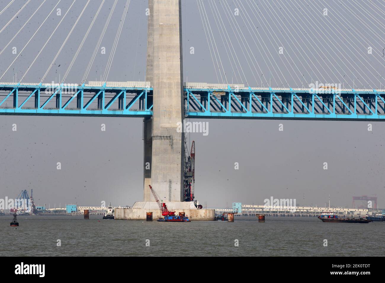 NANTONG, CHINA - APRIL 26, 2020 - The construction vessel is processing ...