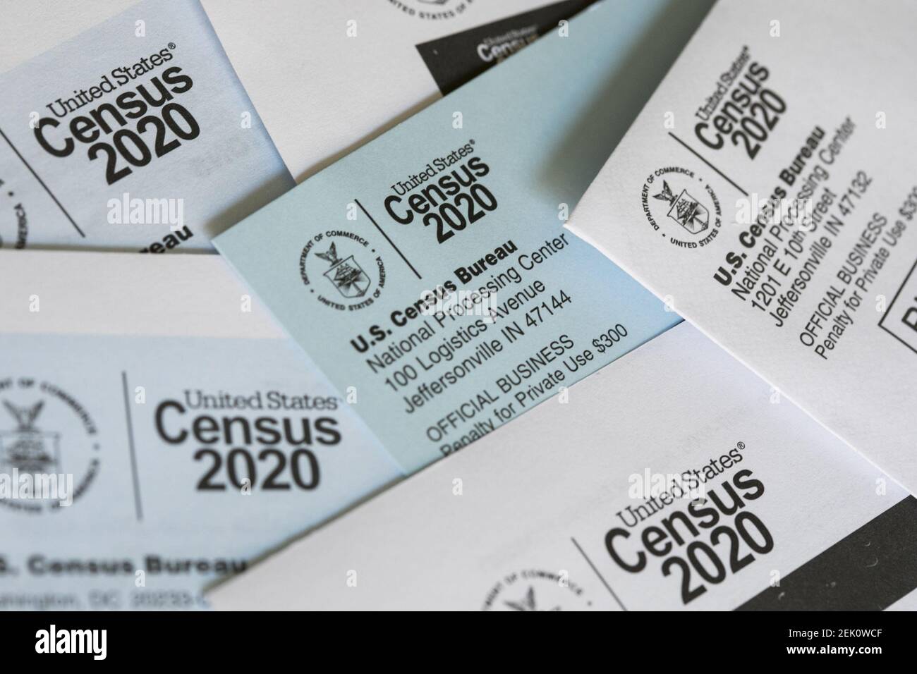 A photograph of the United States 2020 Census questionnaire and other ...