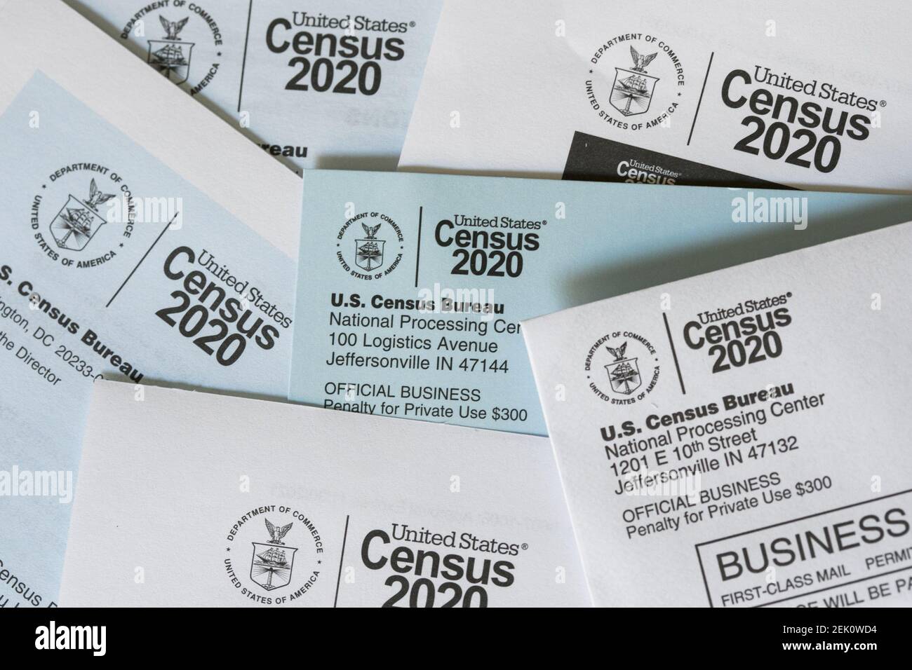 A photograph of the United States 2020 Census questionnaire and other ...