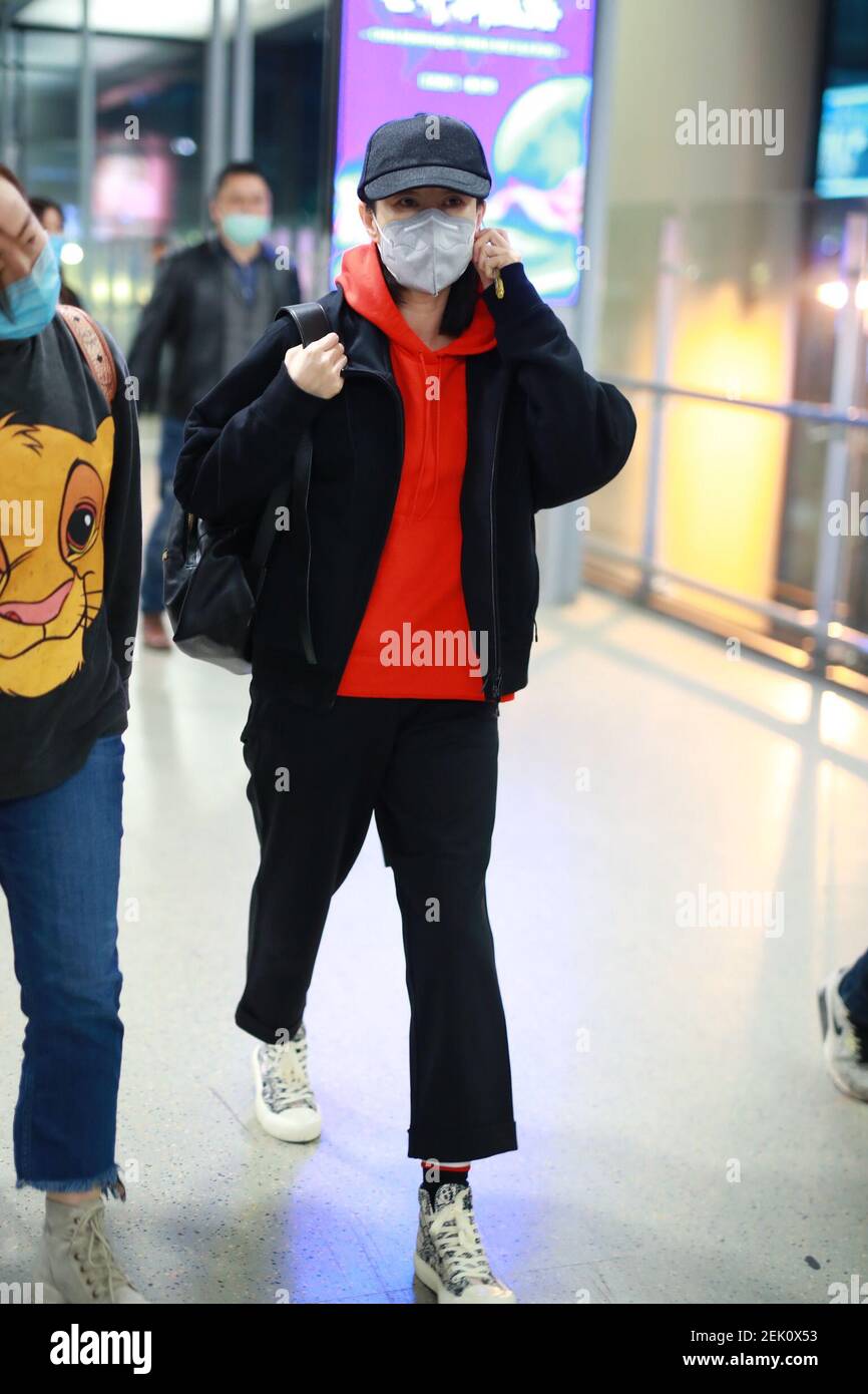 Chinese actress Liu Mintao shows up at a Shanghai airport after landing ...
