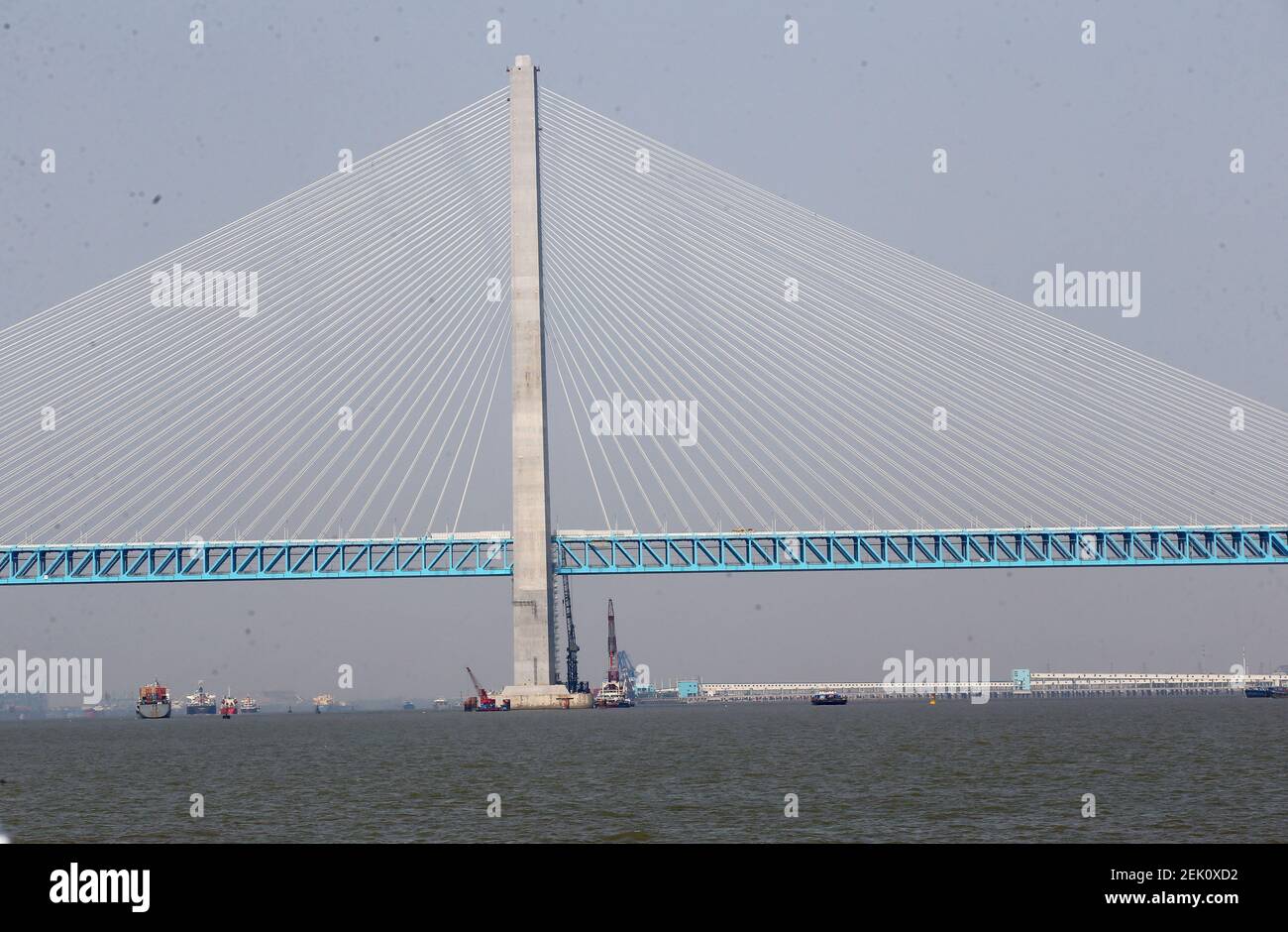 NANTONG, CHINA - APRIL 26, 2020 - The construction vessel is processing ...