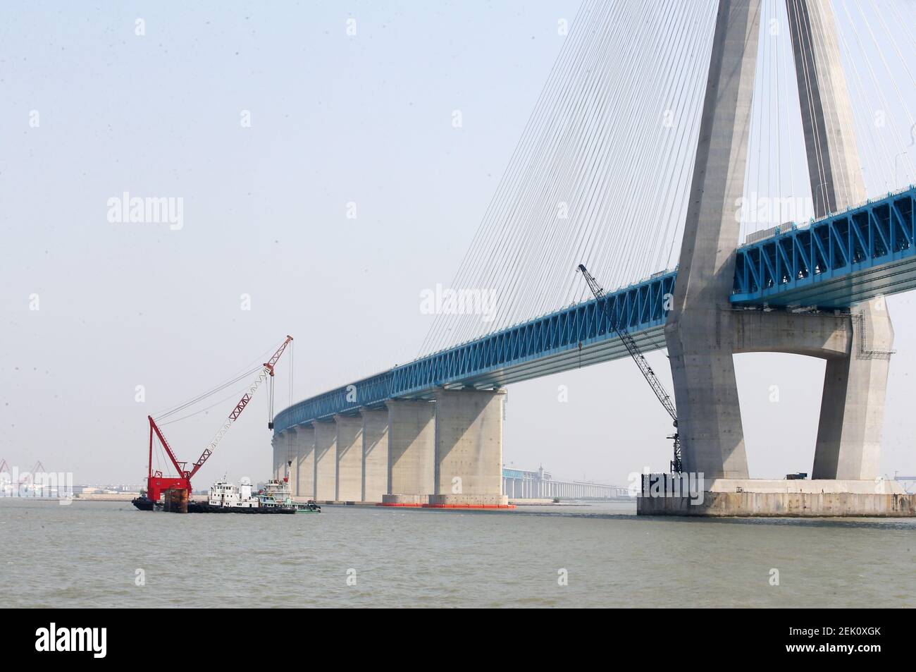 NANTONG, CHINA - APRIL 26, 2020 - The construction vessel is processing ...