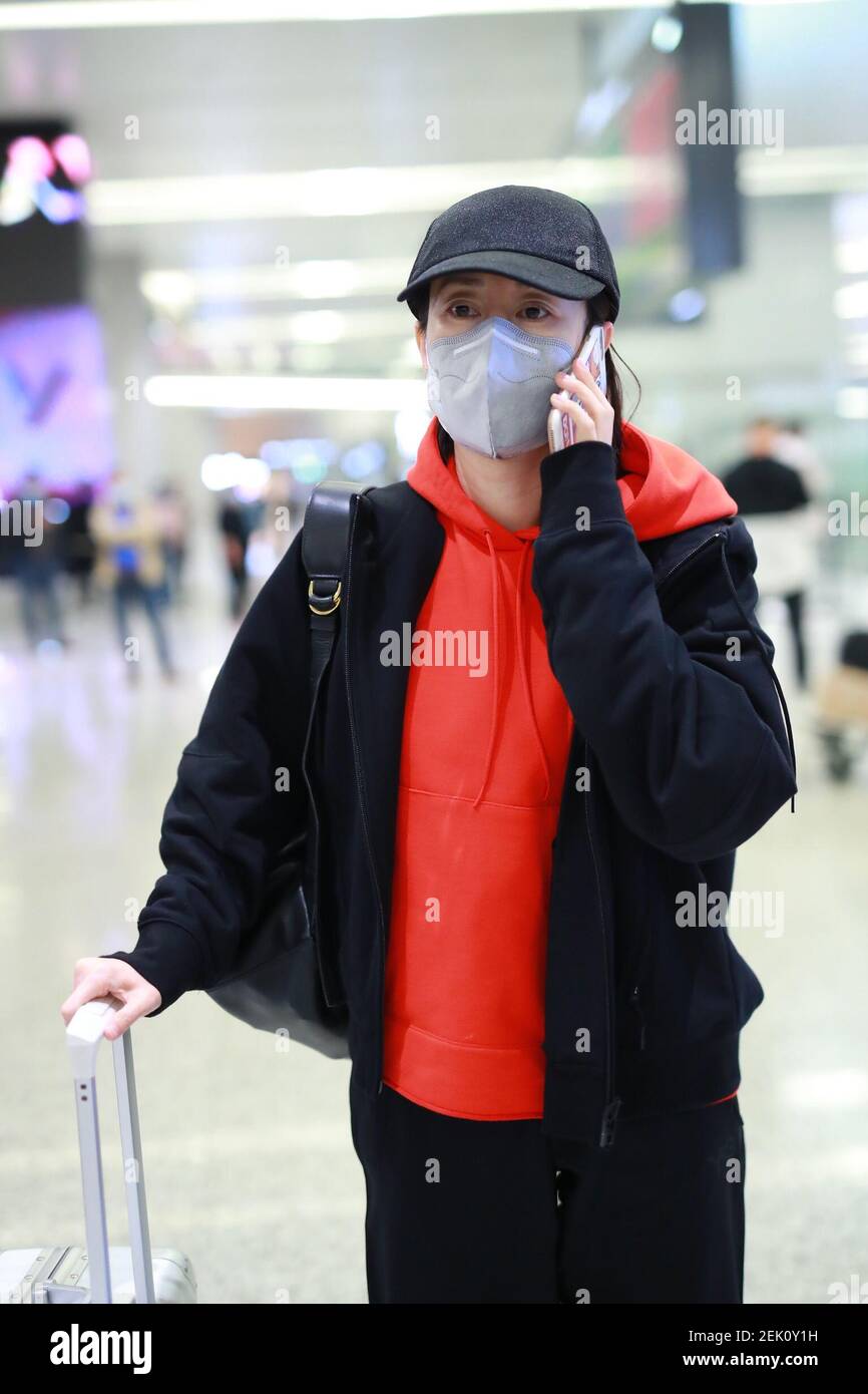 Chinese actress Liu Mintao shows up at a Shanghai airport after landing ...