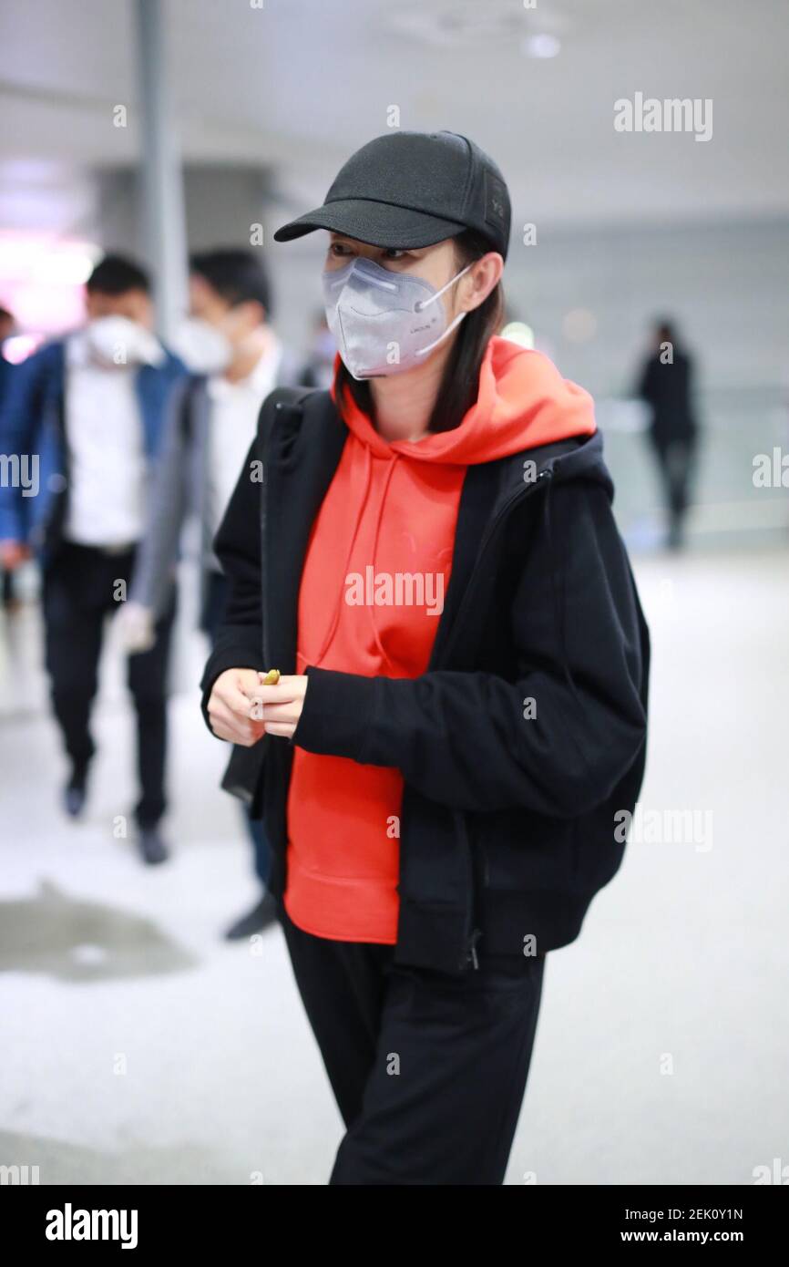 Chinese actress Liu Mintao shows up at a Shanghai airport after landing ...