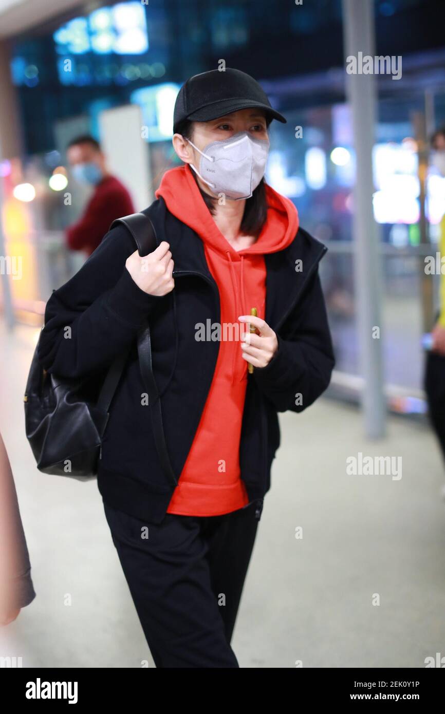 Chinese actress Liu Mintao shows up at a Shanghai airport after landing ...