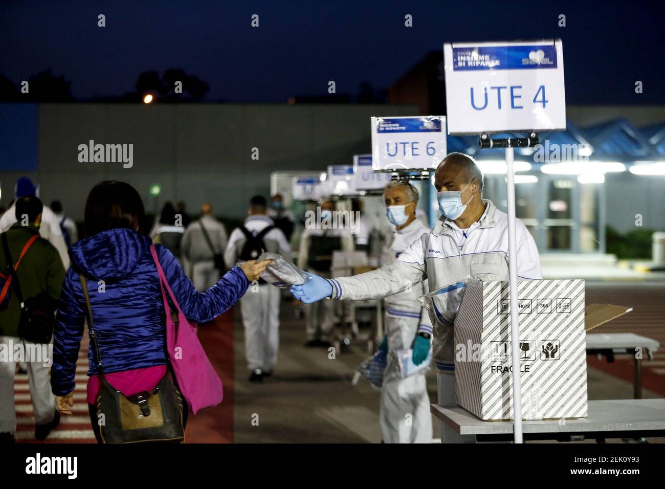Delivery of safety kit at the entrance of the factory during Covid-19 ...