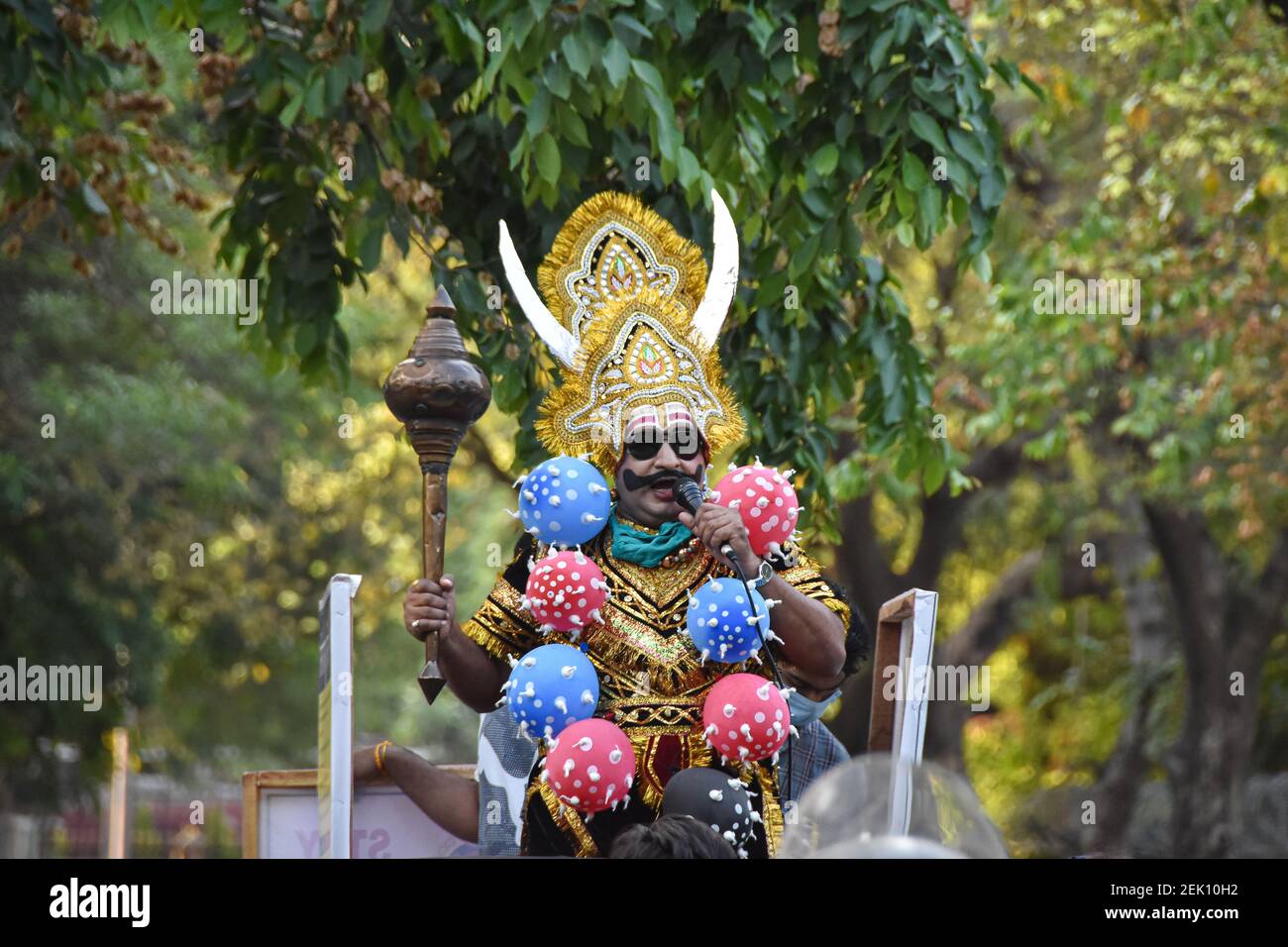 An Artist dressed as Yamraj also known as the God of Death took to ...