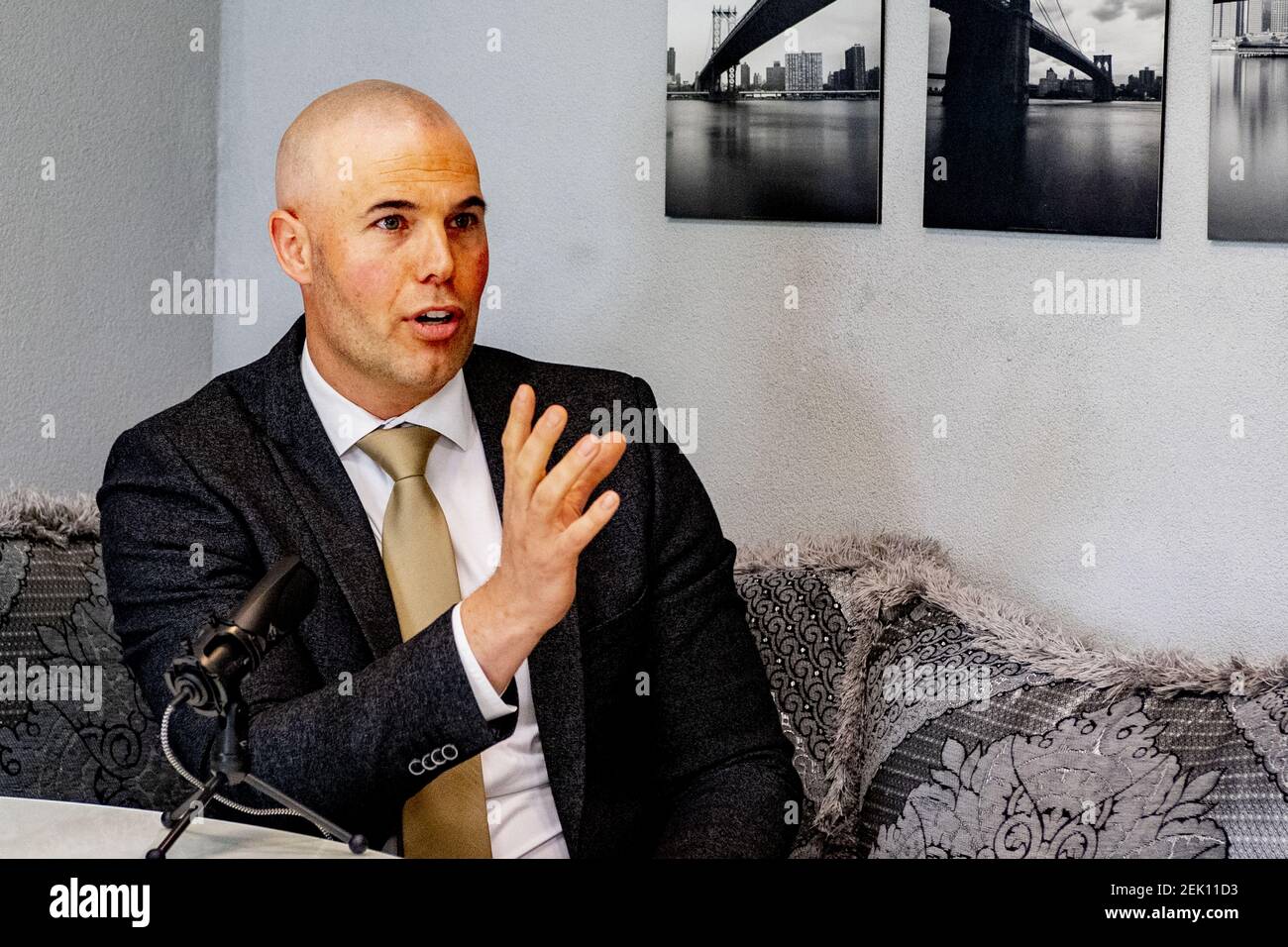 Joram van Klaveren speaks to people after the iftar (fast-breaking ...