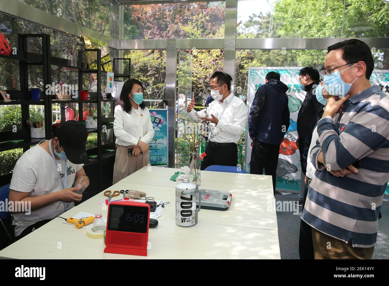 BEIJING, CHINA - APRIL 28, 2020 - Citizens visit the waste ...