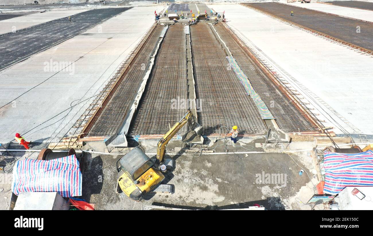 ANLONG, CHINA - APRIL 29, 2020 - Workers work at the site of the face ...