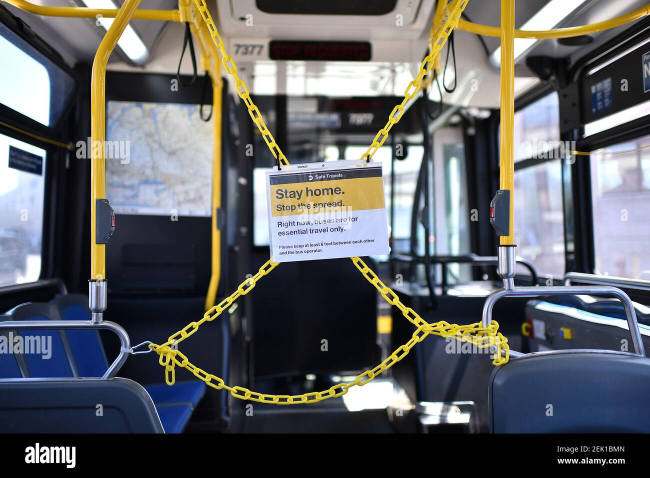 MTA bus driver Sam Bellmon poses inside his bus before leaving on his ...