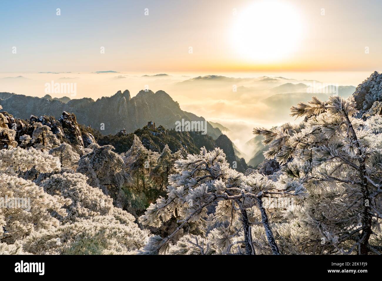 --FILE--The view of Huangshan Mountain, a mountain range well known for its various sceneries ...