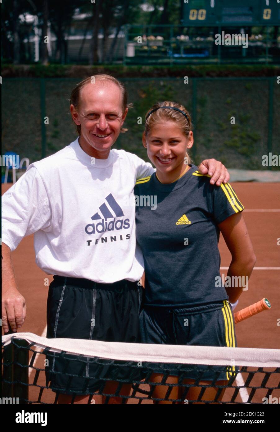 Russian tennis player Anna Kournikova and trainer Ken Merritt, 1993 ...