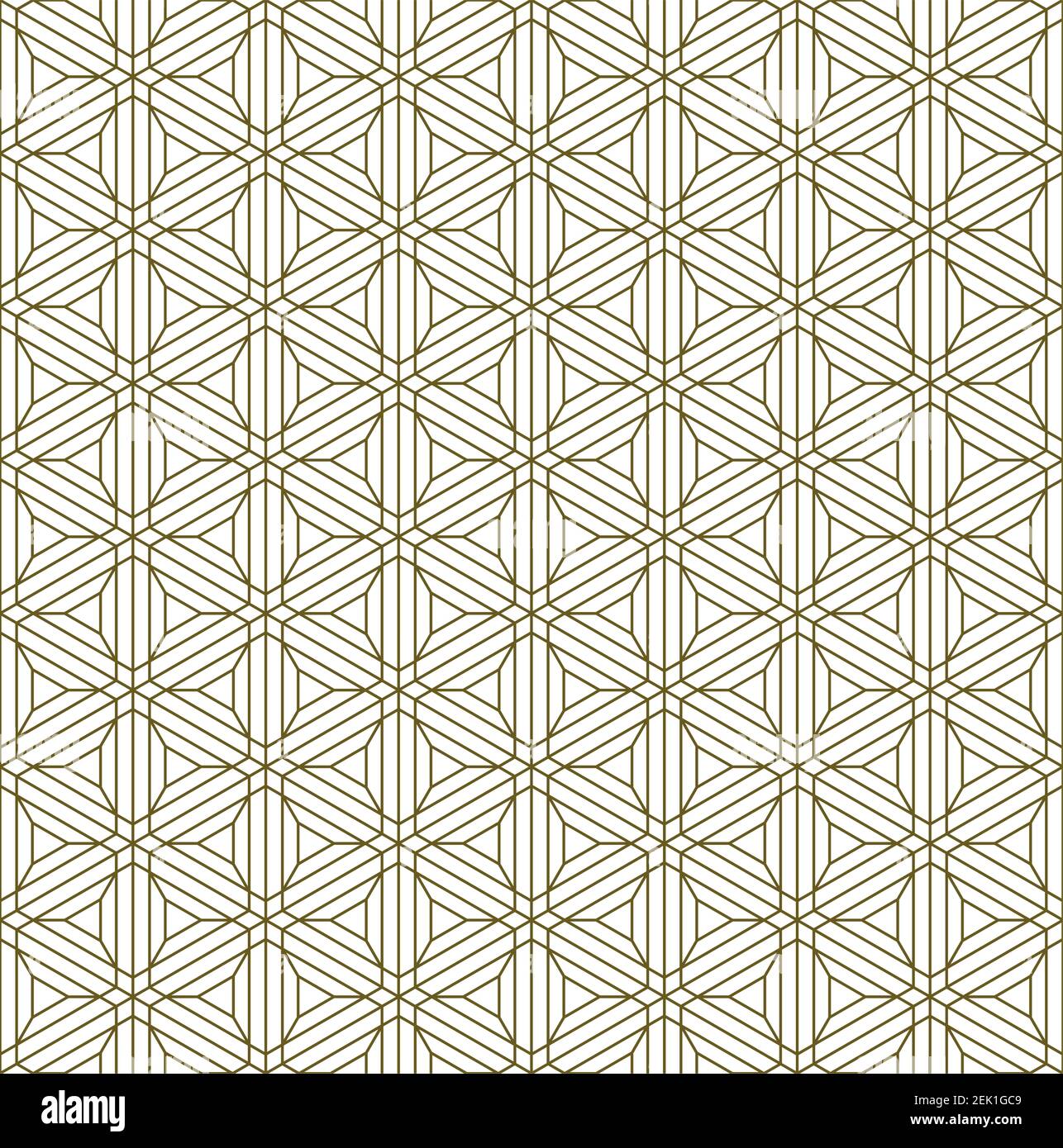 Japanese seamless Kumiko pattern in golden with thin lines Stock Vector ...