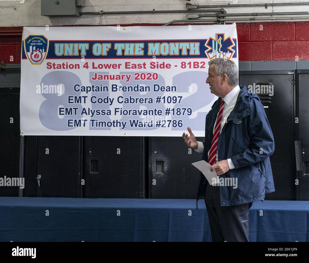 Mayor Bill de Blasio visits FDNY EMS Station 4 to greet emergency ...
