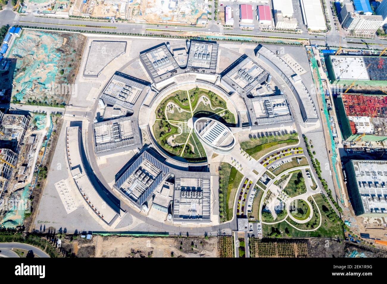 An aerial view of Baidu Yangquan Cloud Computing Center owned by ...