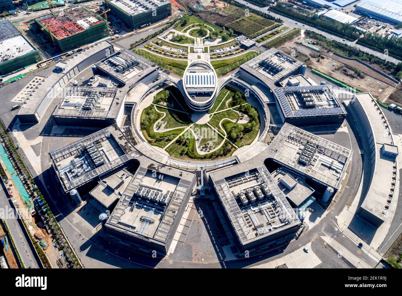 An aerial view of Baidu Yangquan Cloud Computing Center owned by ...