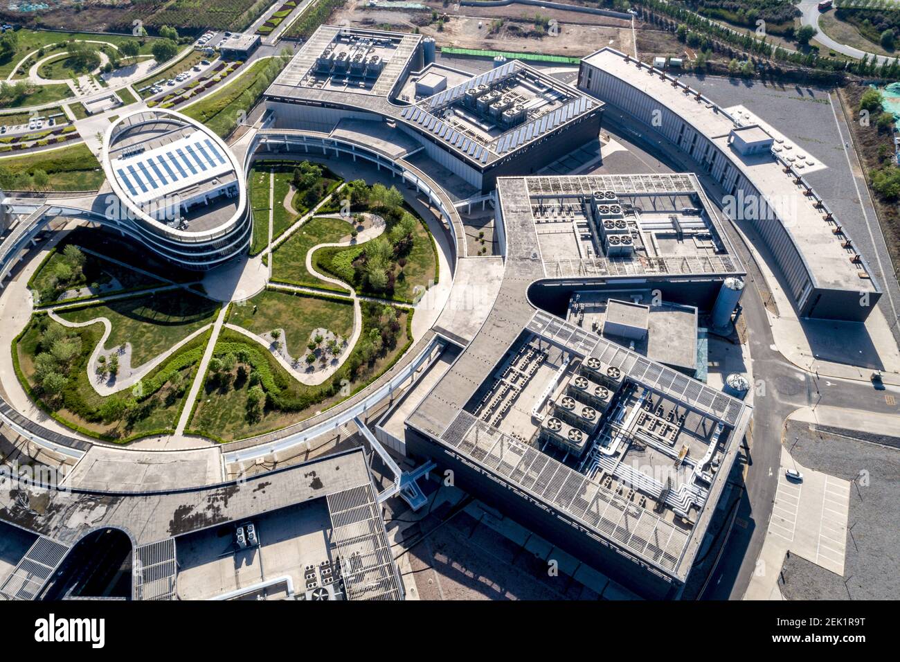 An aerial view of Baidu Yangquan Cloud Computing Center owned by ...