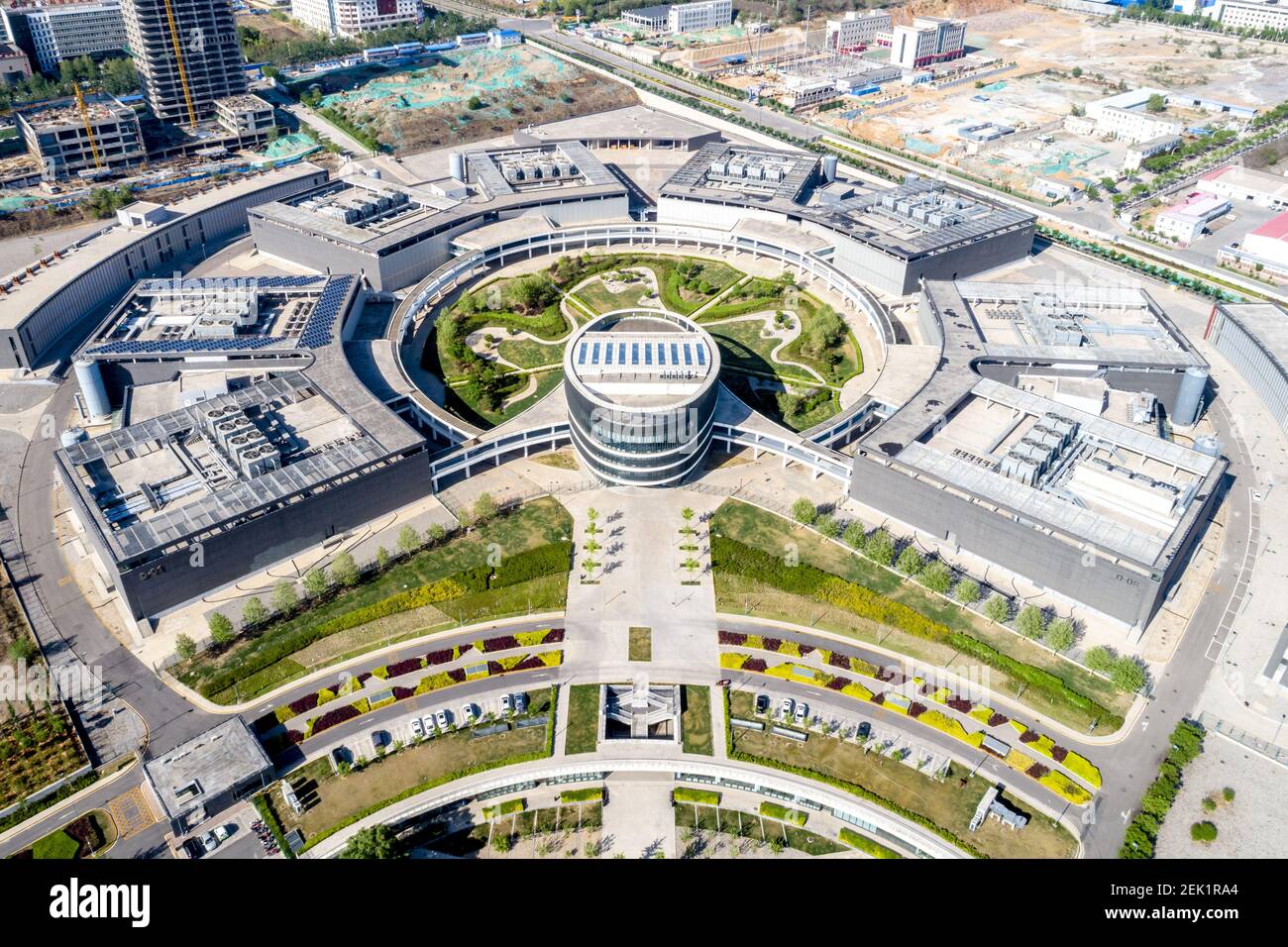 An aerial view of Baidu Yangquan Cloud Computing Center owned by ...