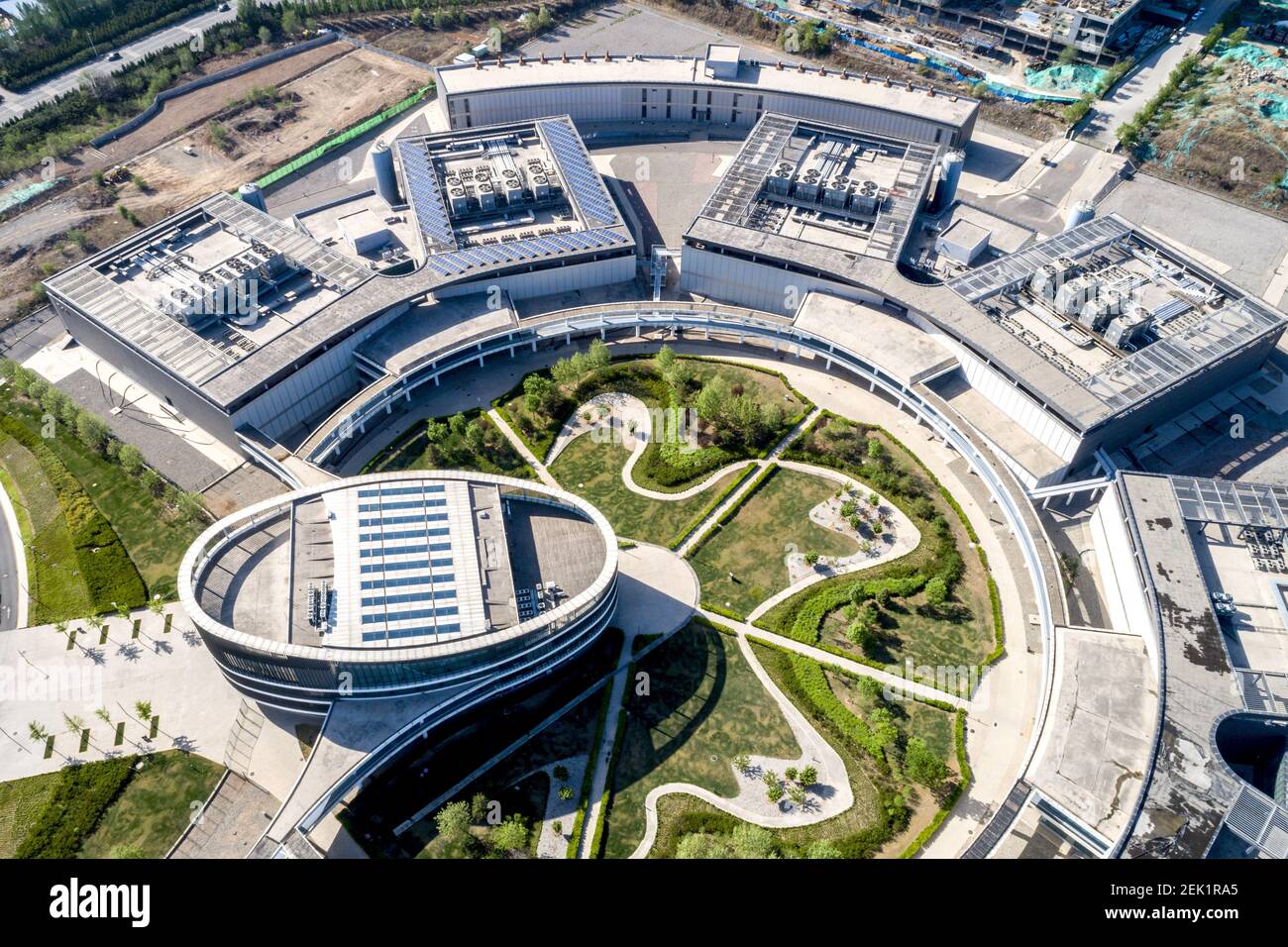 An aerial view of Baidu Yangquan Cloud Computing Center owned by ...