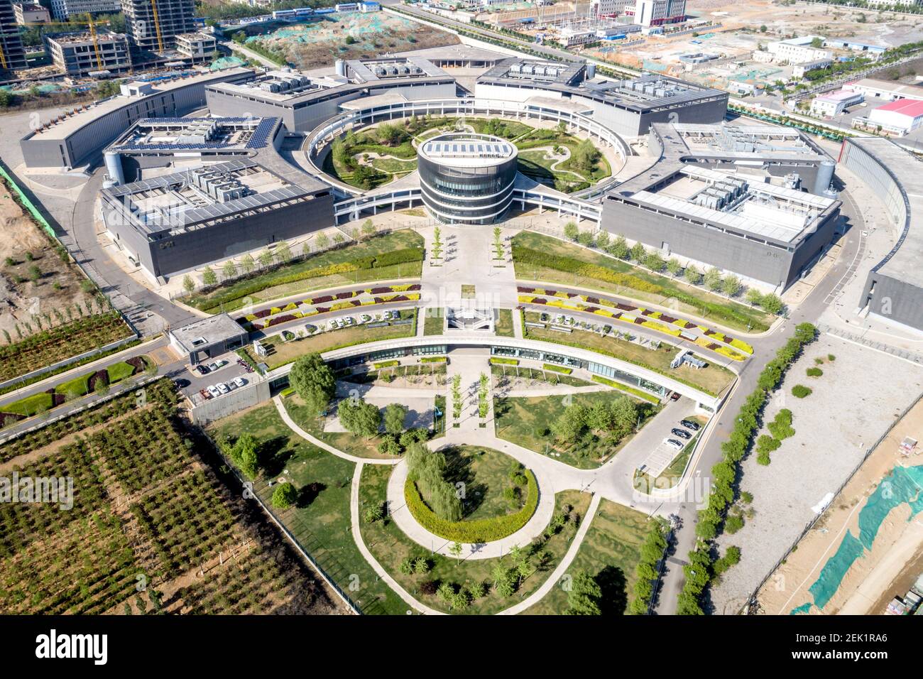 An aerial view of Baidu Yangquan Cloud Computing Center owned by ...
