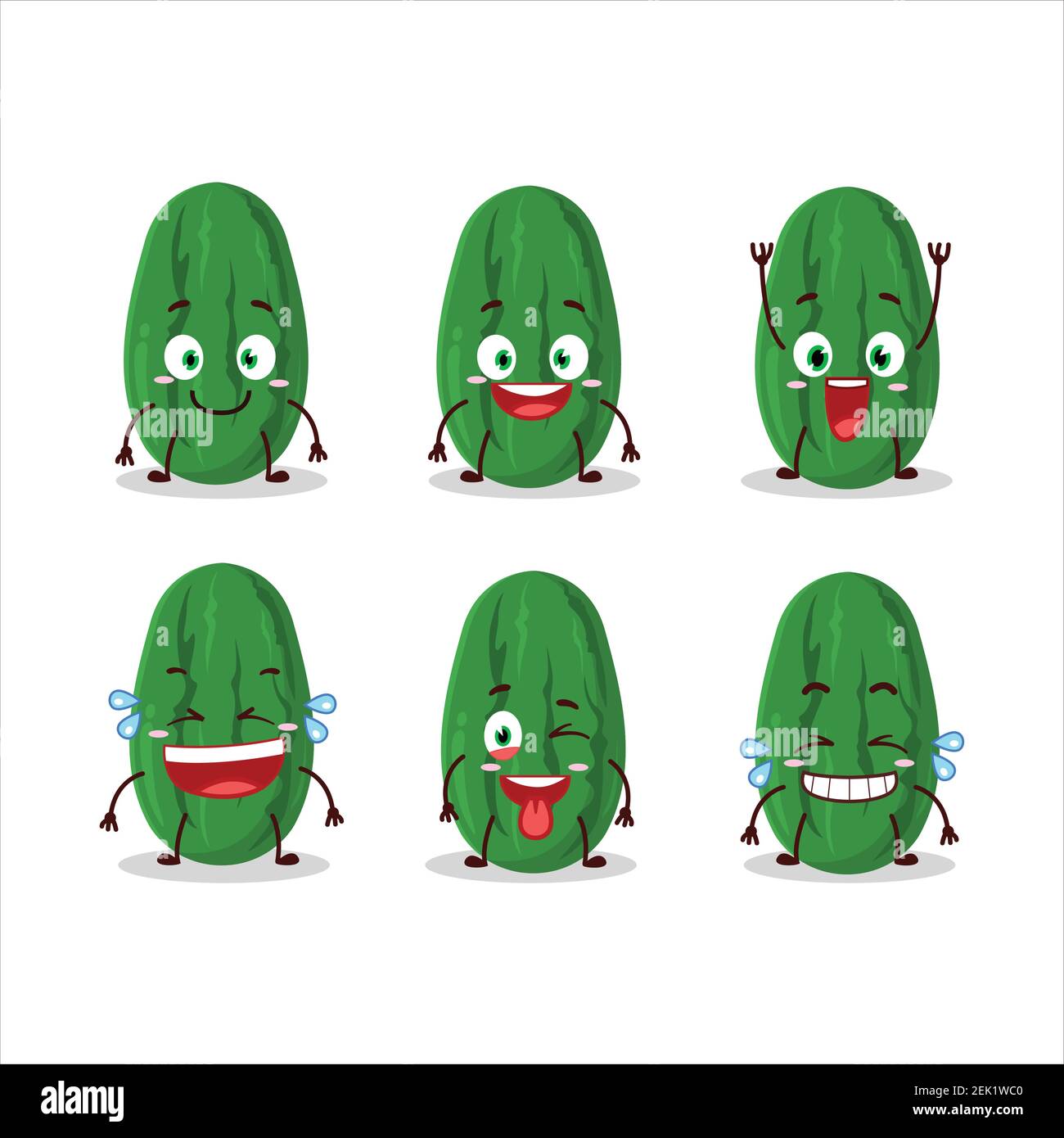 Cartoon character of cucumber with smile expression. Vector ...