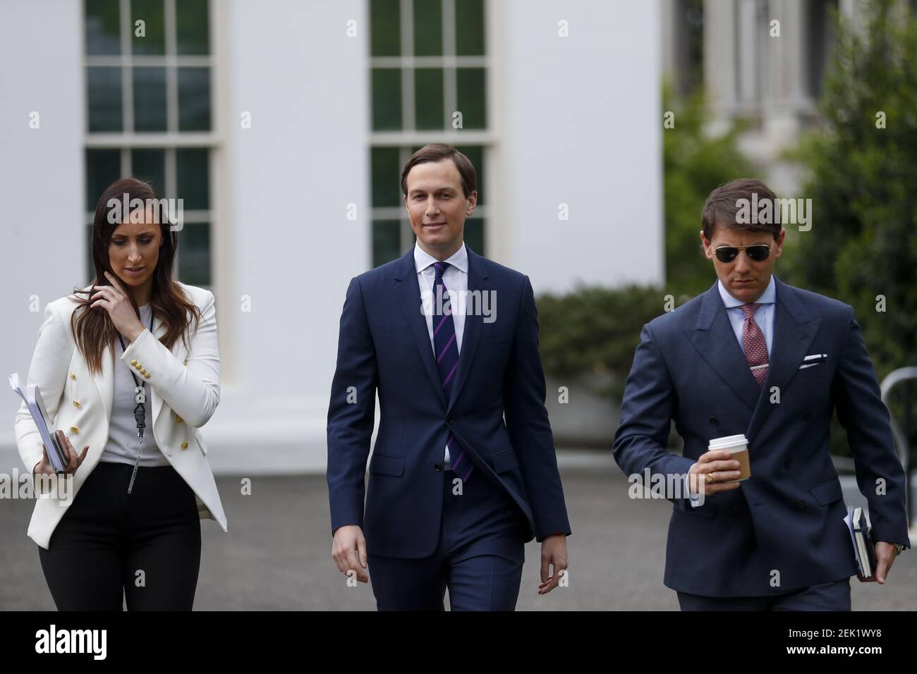 Senior Advisor to the President Jared Kushner walks to a television ...