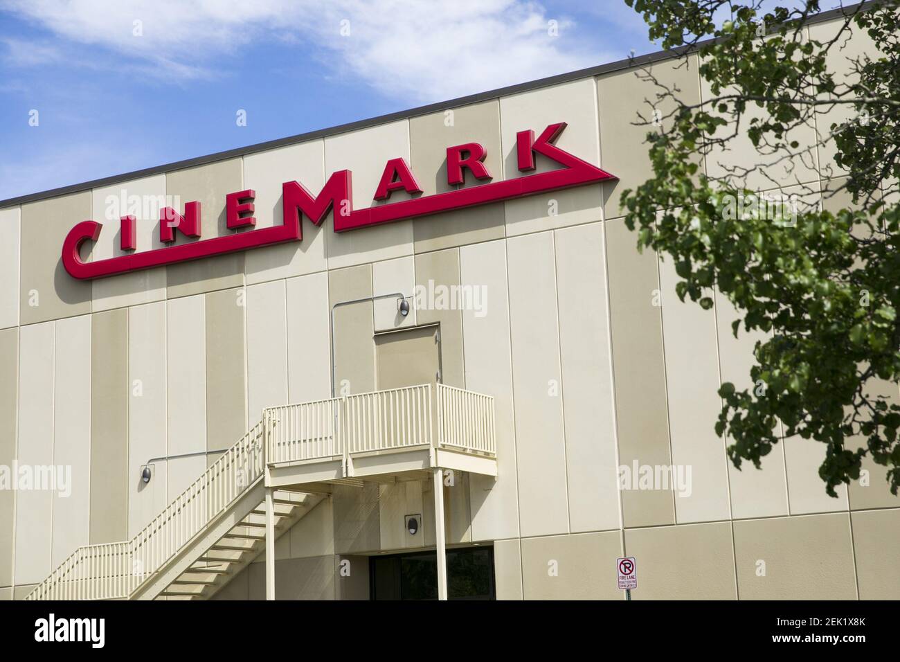 A logo sign outside of a Cinemark movie theater location in Chesapeake ...