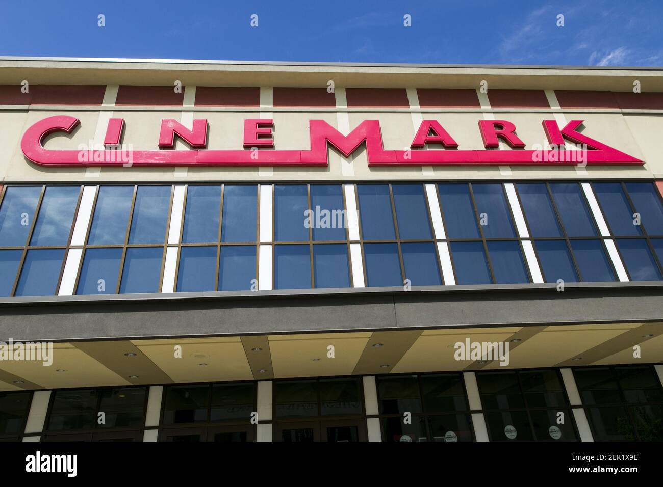 A logo sign outside of a Cinemark movie theater location in Chesapeake ...