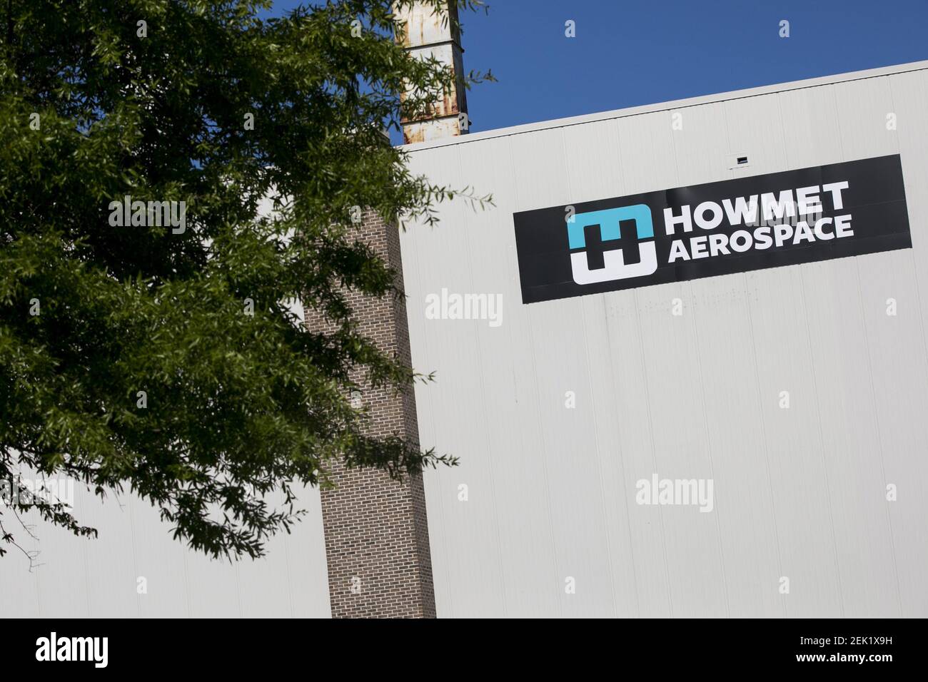 A logo sign outside of a facility occupied by Howmet Aerospace in ...