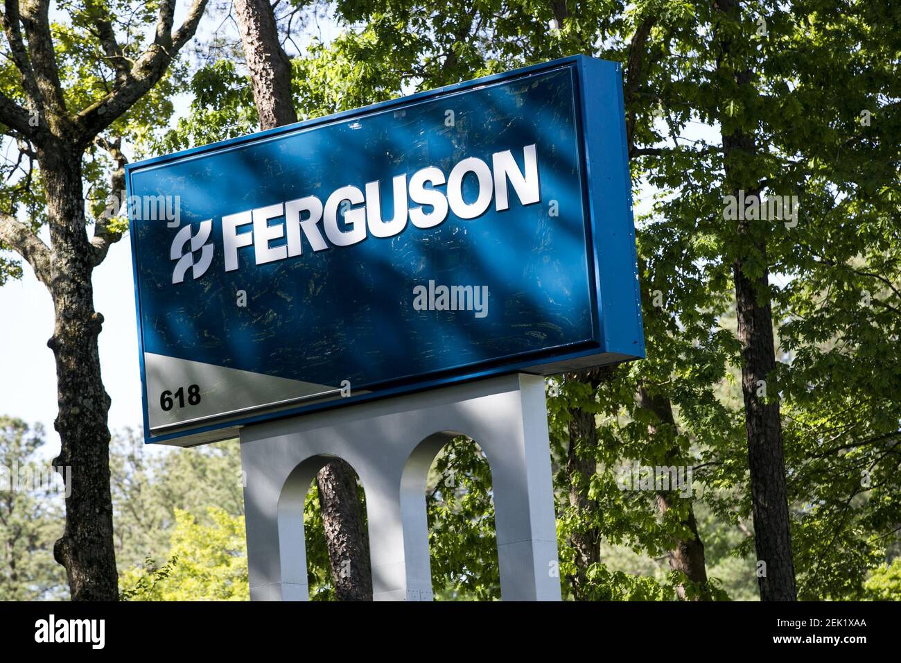 A logo sign outside of the headquarters of Ferguson in Newport News ...