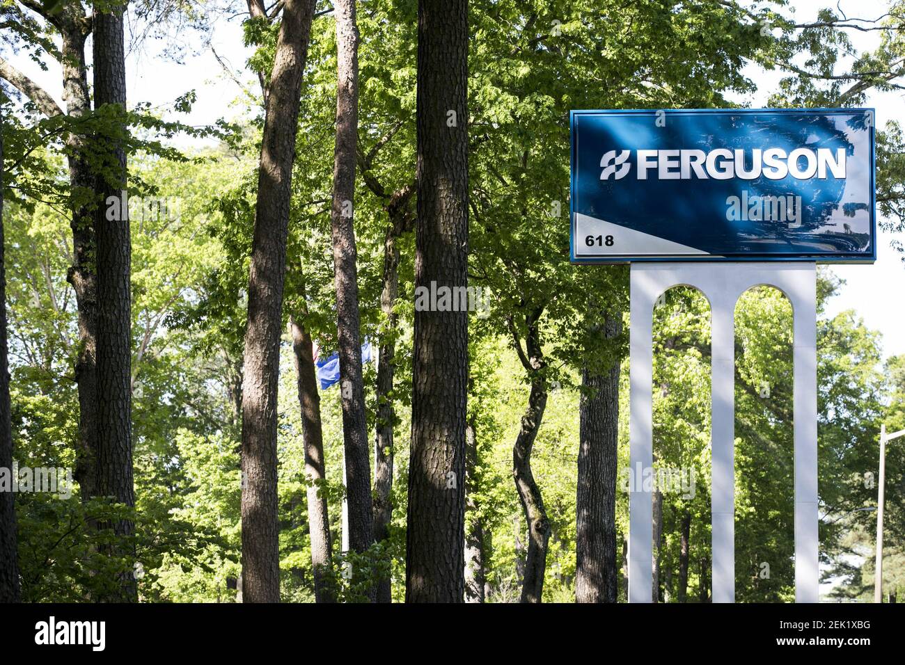A logo sign outside of the headquarters of Ferguson in Newport News ...