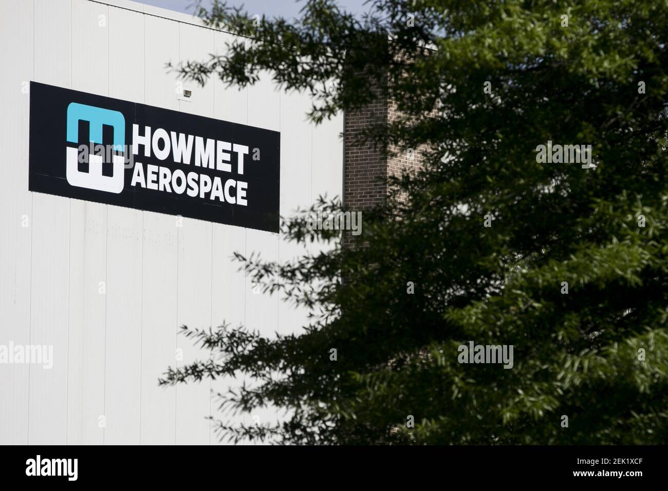 A logo sign outside of a facility occupied by Howmet Aerospace in ...