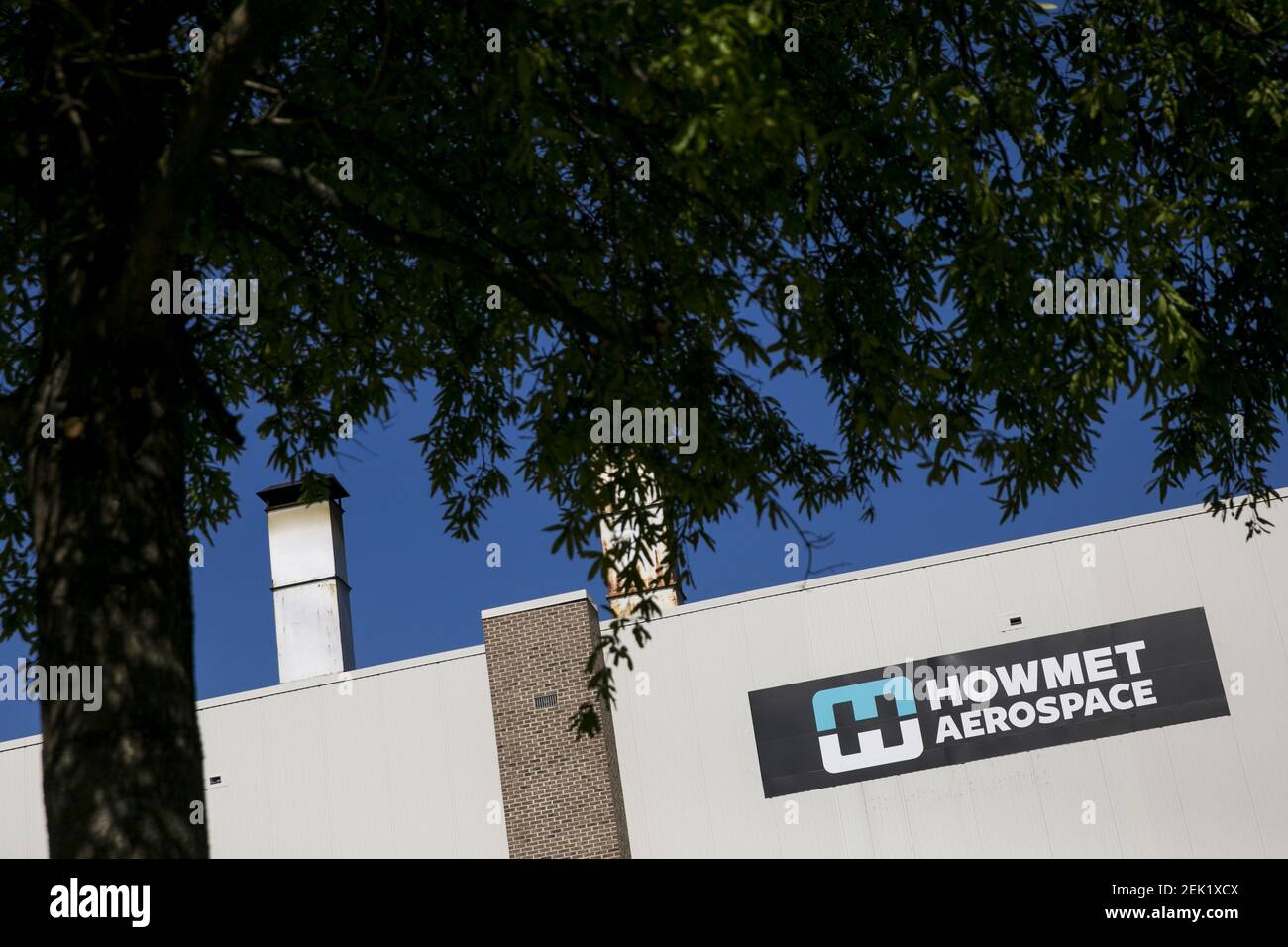 A logo sign outside of a facility occupied by Howmet Aerospace in ...