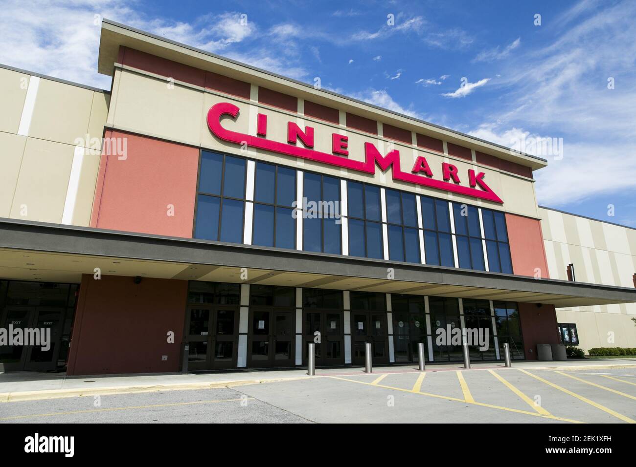 A logo sign outside of a Cinemark movie theater location in Chesapeake ...